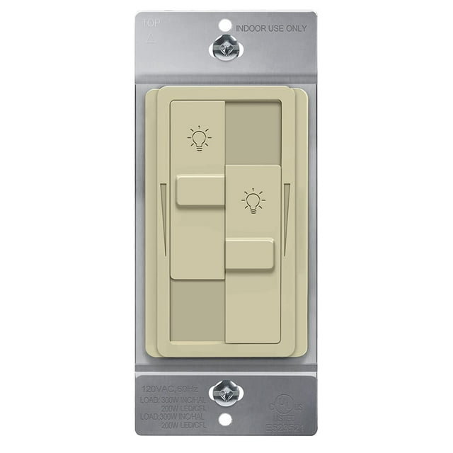 TOPGREENER Kalide Dual Load Dimmer Light Switch, Double LED Dimmer ...