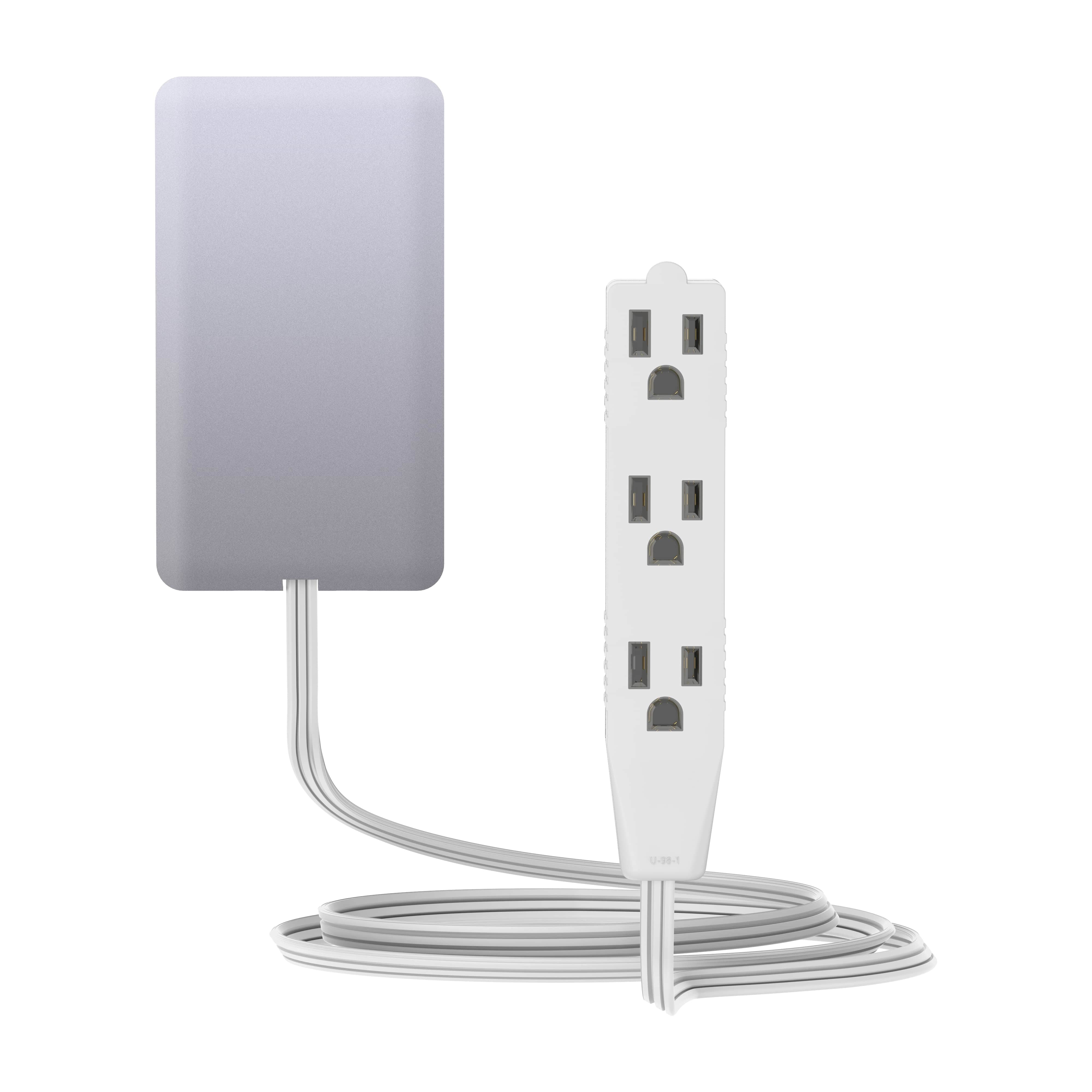 TOPGREENER Outlet Extender with 3 Receptacles, 3ft Cord, Silver ...