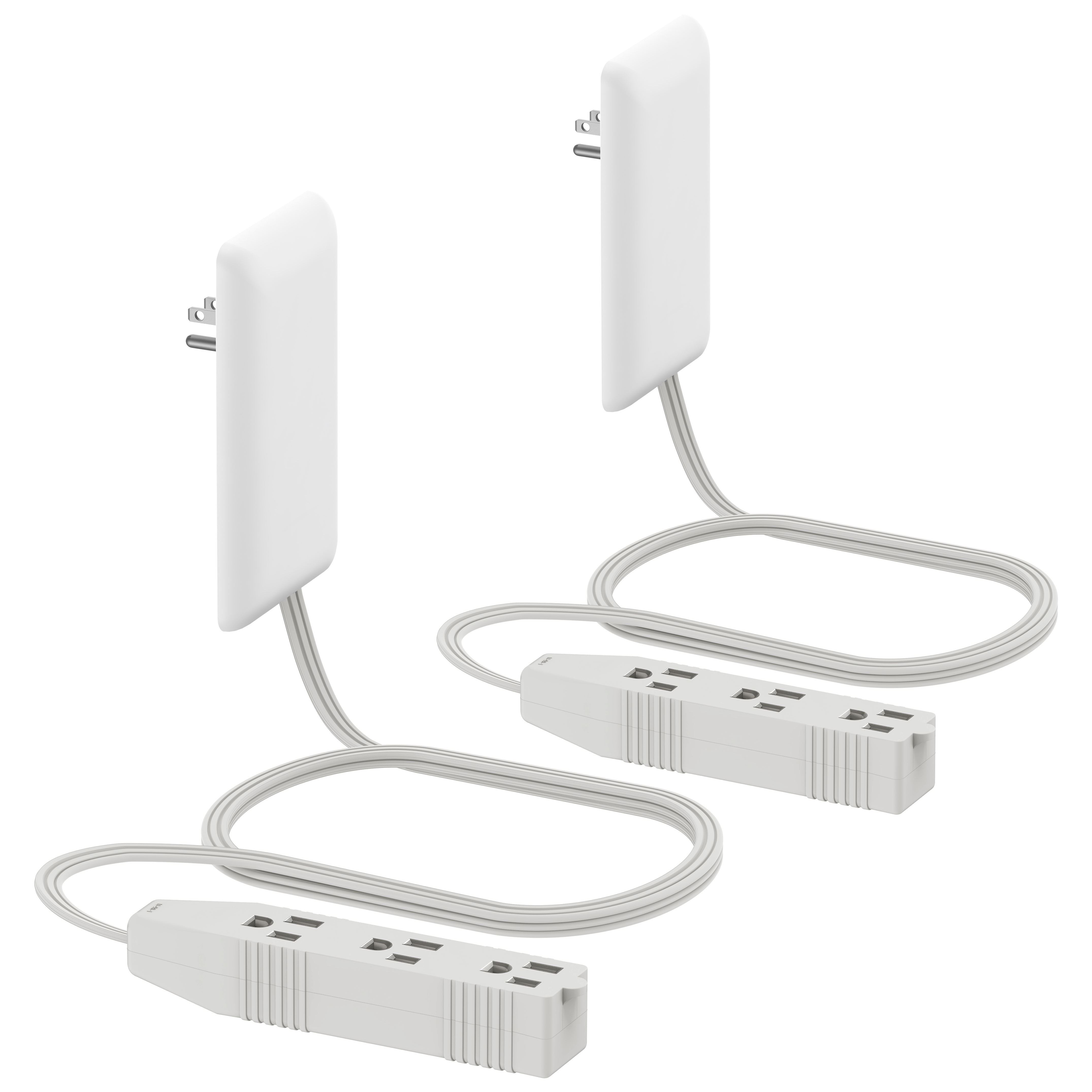 TOPGREENER Outlet Extender with 3 Receptacles, 3ft Cord, White, 2-Pack ...