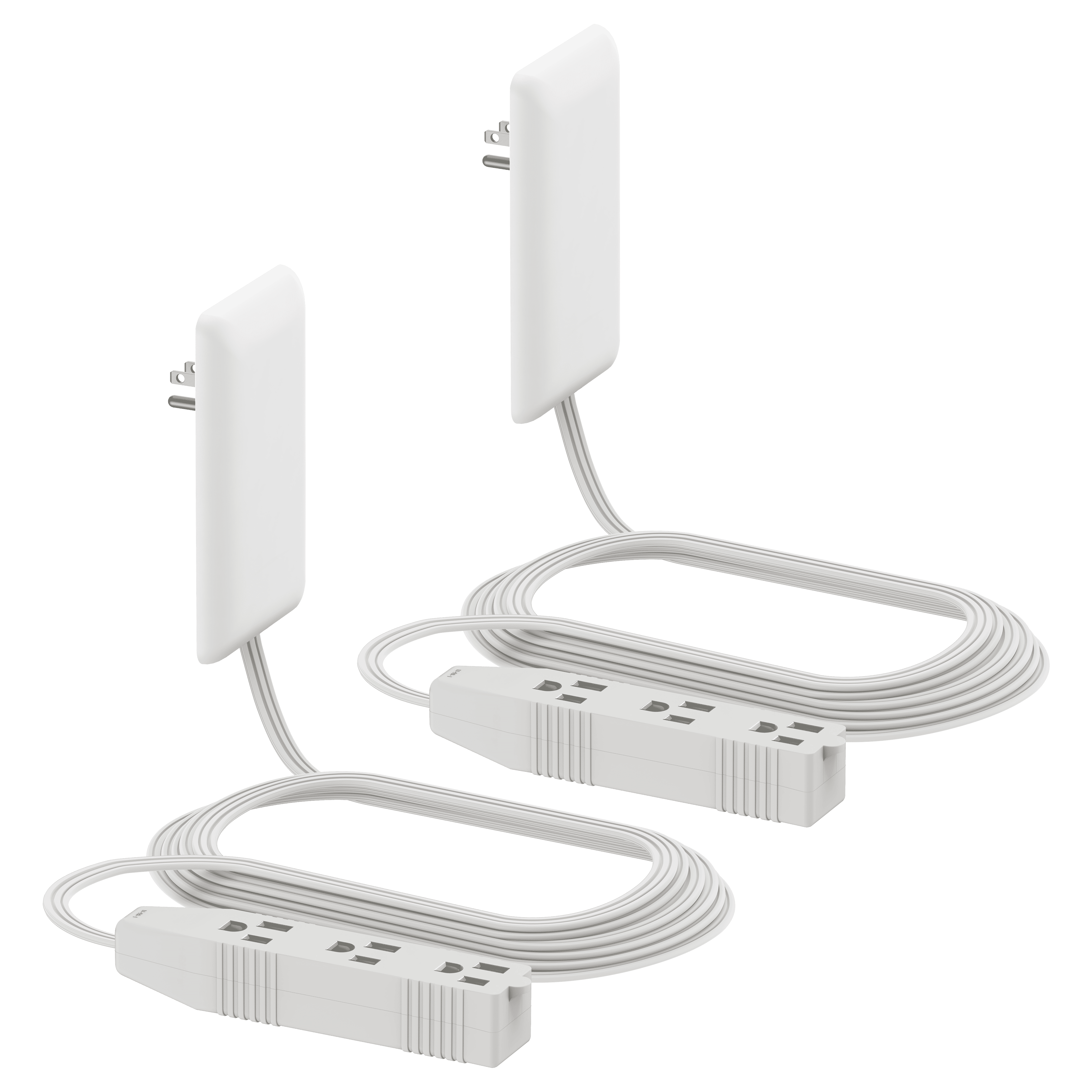 TOPGREENER Outlet Extender with 3 Receptacles, 8ft Cord, White, 2-Pack ...