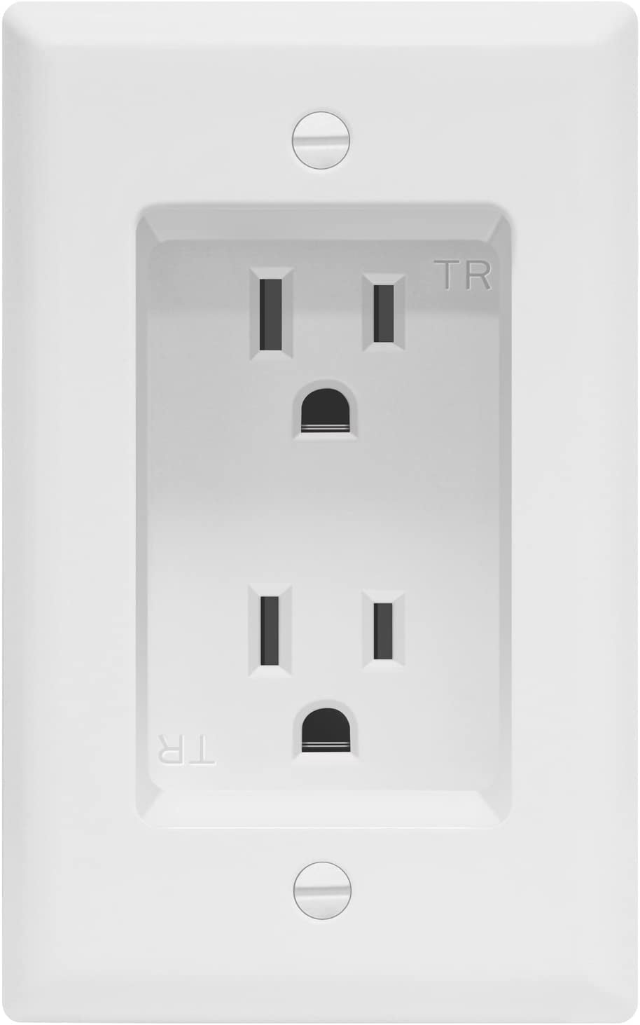 TOPGREENER Recessed Duplex Receptacle Outlet, Flush Mounted, Tamper ...