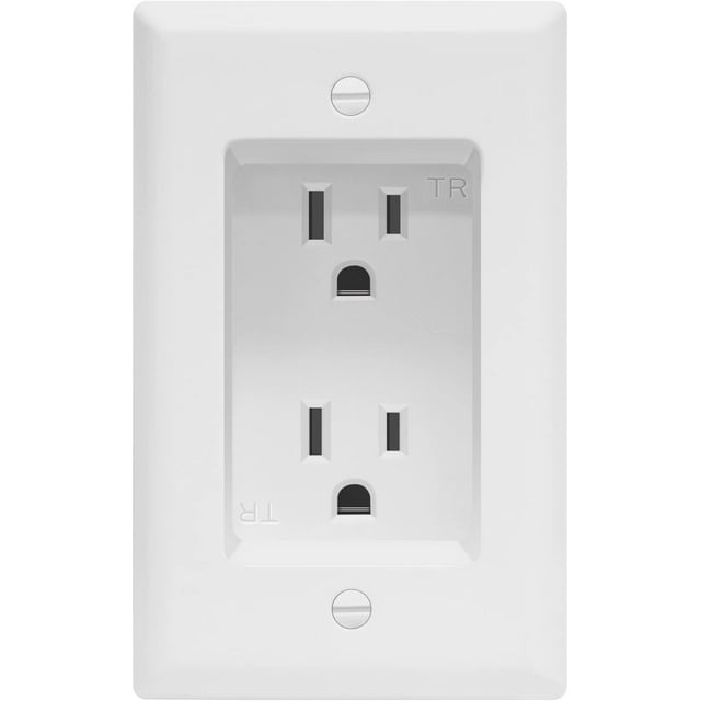 TOPGREENER Recessed Duplex Receptacle Outlet, Flush Mounted, Tamper ...