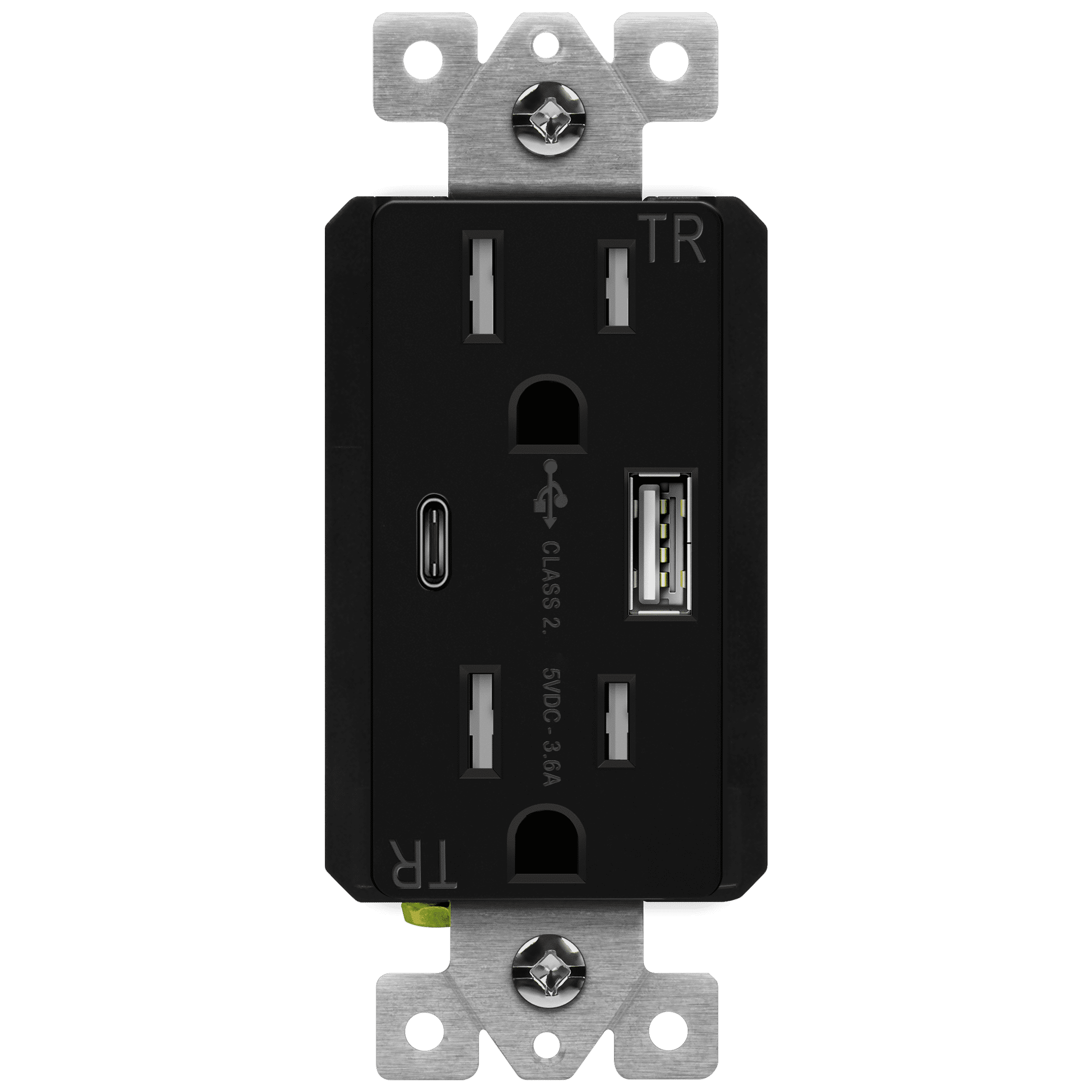 TOPGREENER USB C Outlet, In Wall Charger, 15A TR Receptacle, USB Type-A ...