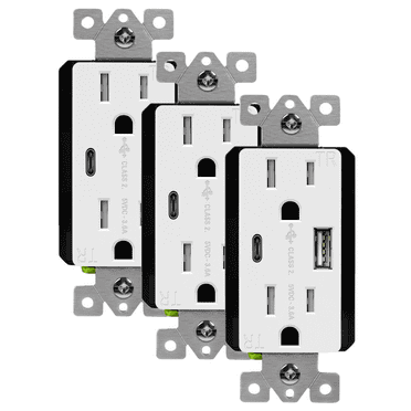 Leviton R02-T5632-0BW 15 Amp White USB & Receptacle Combination Outlet ...