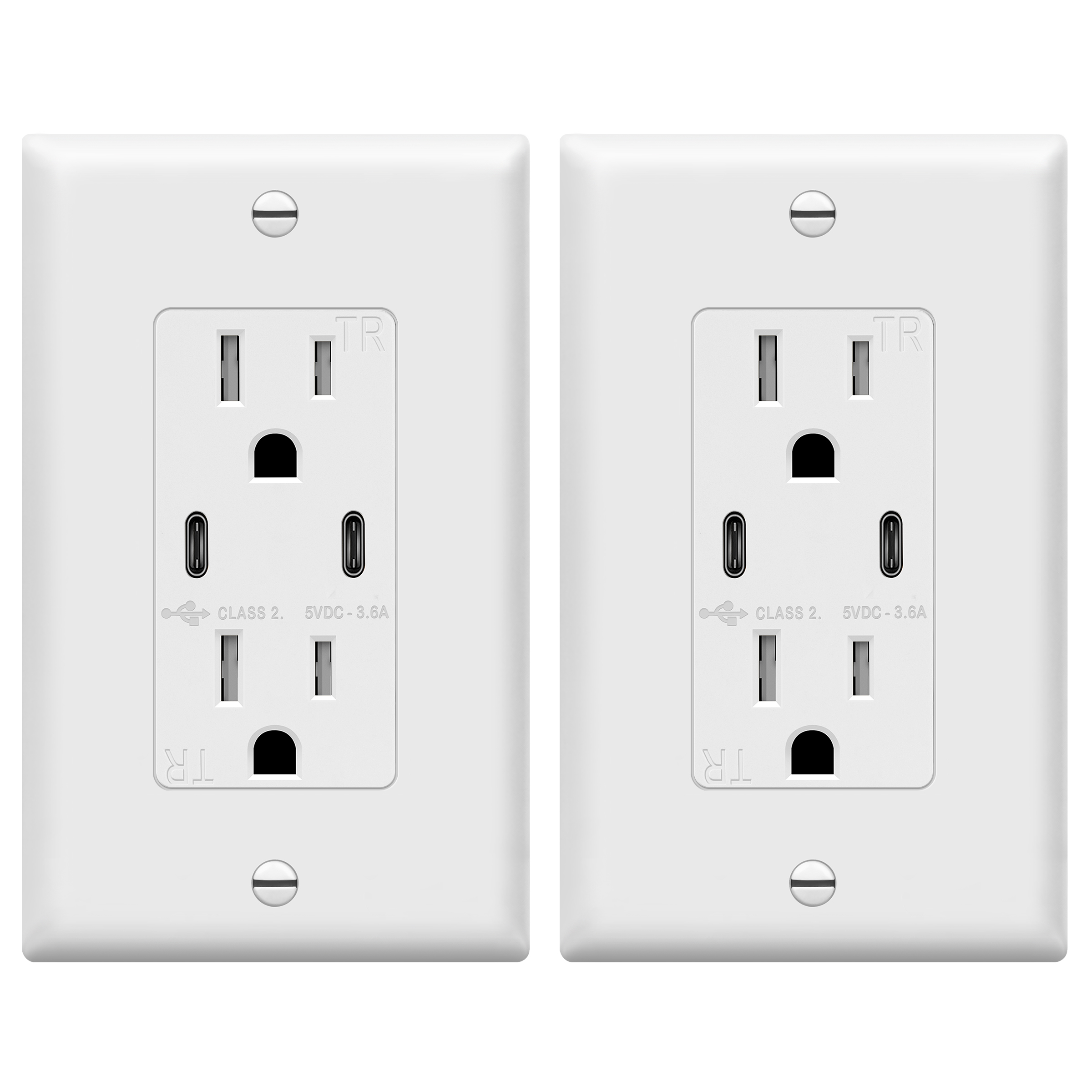 Leviton R01-T5632-0BI 15 Amp Ivory USB Charger/Tamper Resistant Duplex ...