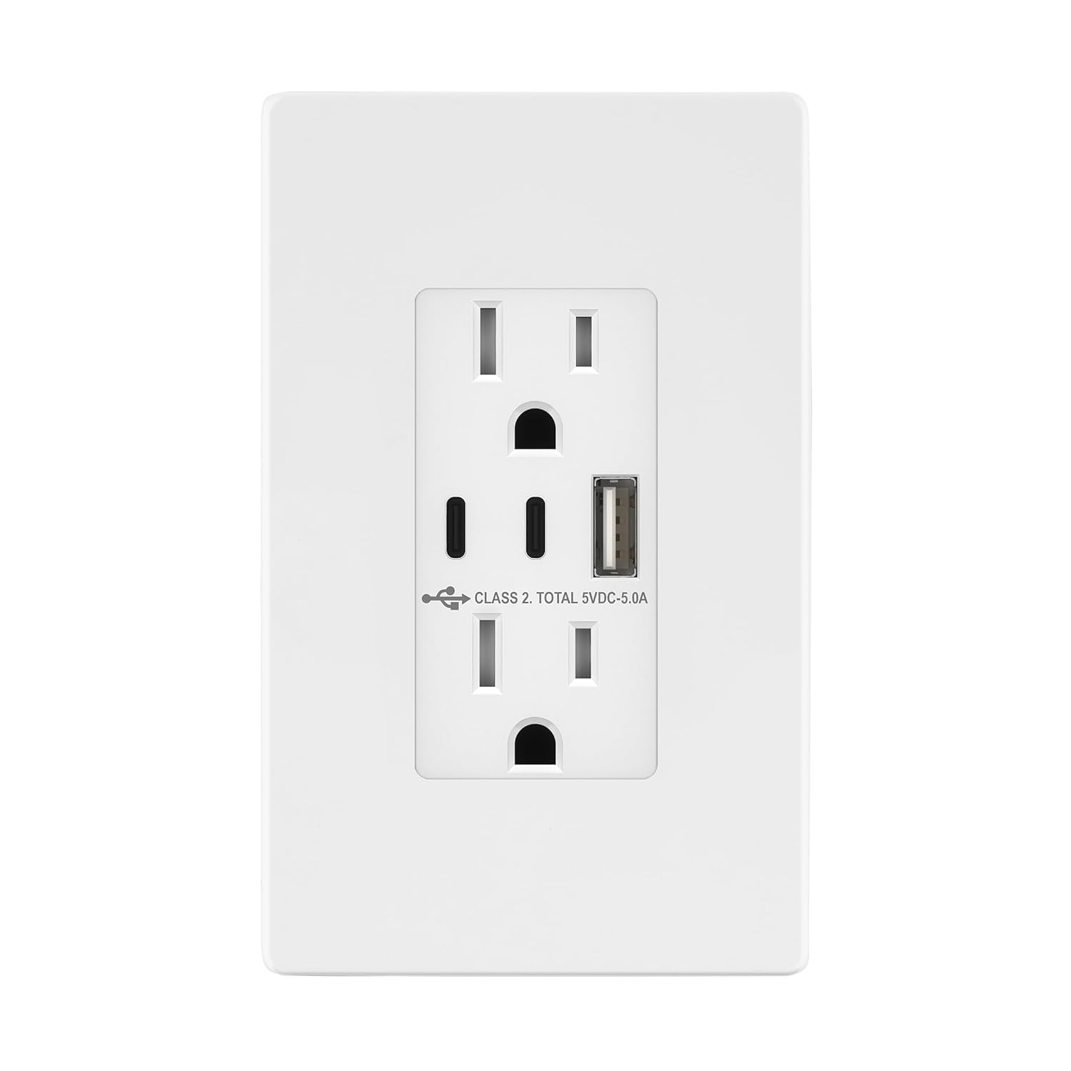 TOPGREENER USB Outlet with 15A Duplex Tamper-Resistant Receptacles, USB ...