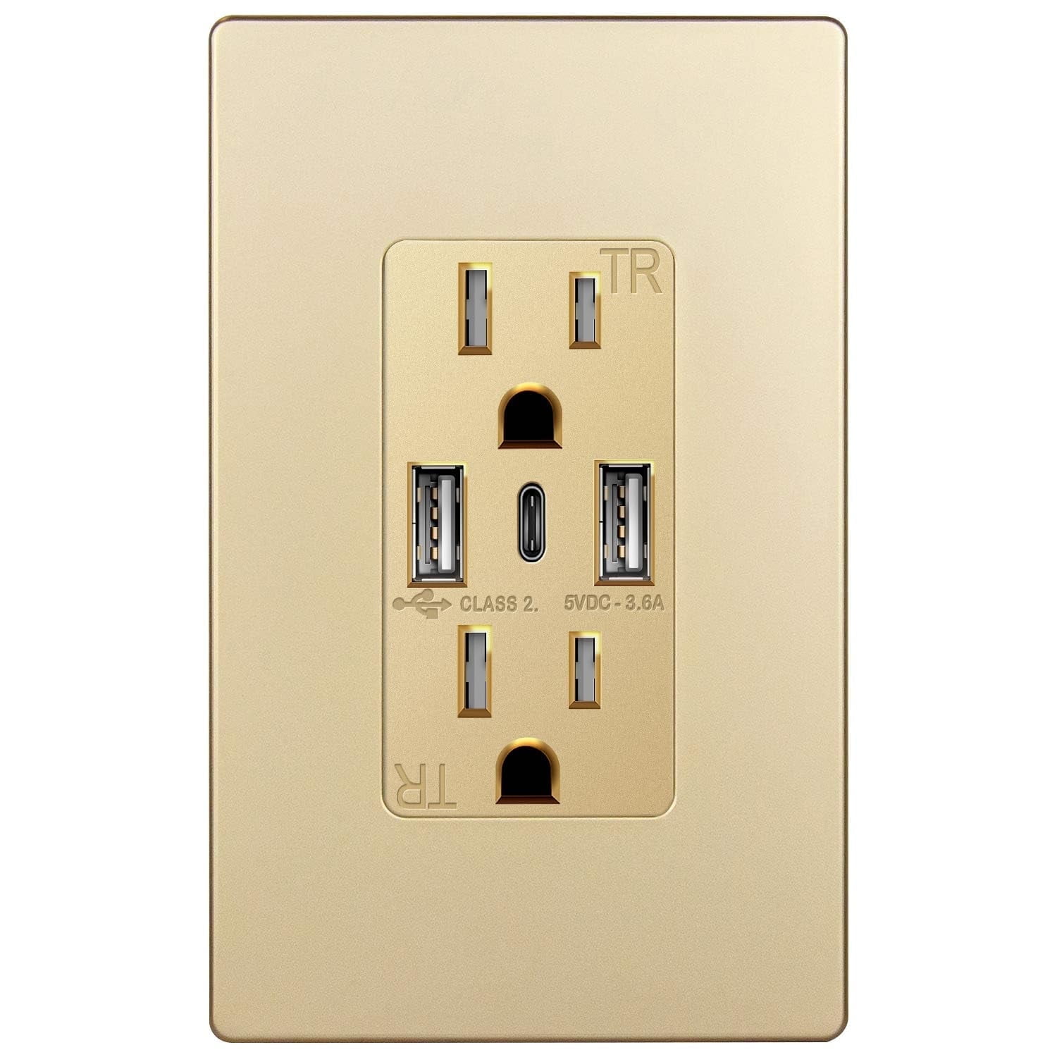 TOPGREENER USB Outlet, 3-Port Type C 3.6A 18W USB Wall Outlet, 15 Amp ...