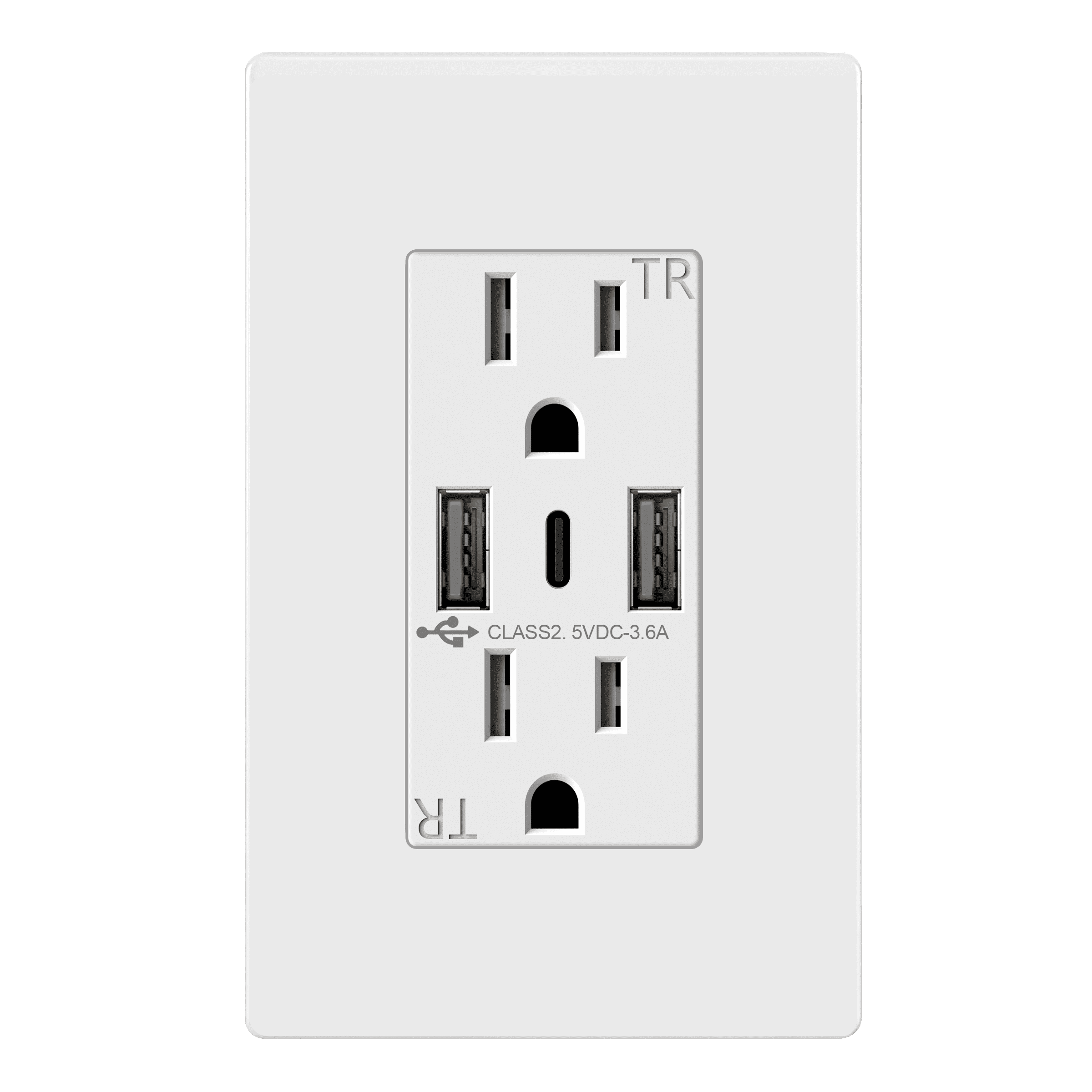 TOPGREENER USB Outlet, 3-Port Type C 3.6A 18W USB Wall Outlet With ...