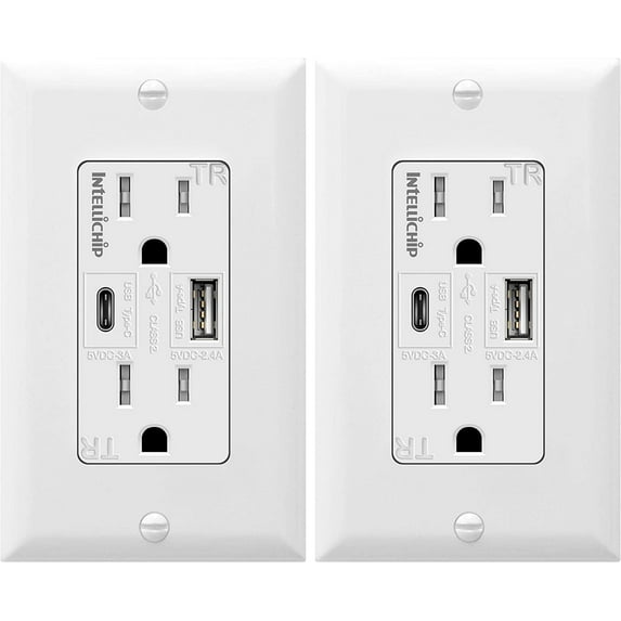 TOPGREENER USB Outlet, Type-C / A Charging Ports, 15A Tamper-Resistant ...
