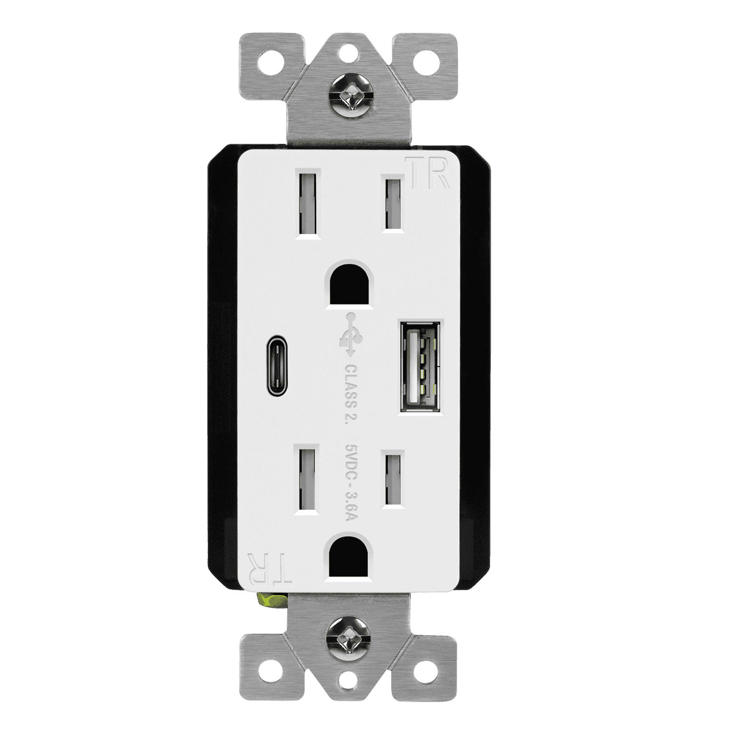TOPGREENER Electric USB Outlet, Type C Wall Charger, 15 Amp TR Plug ...