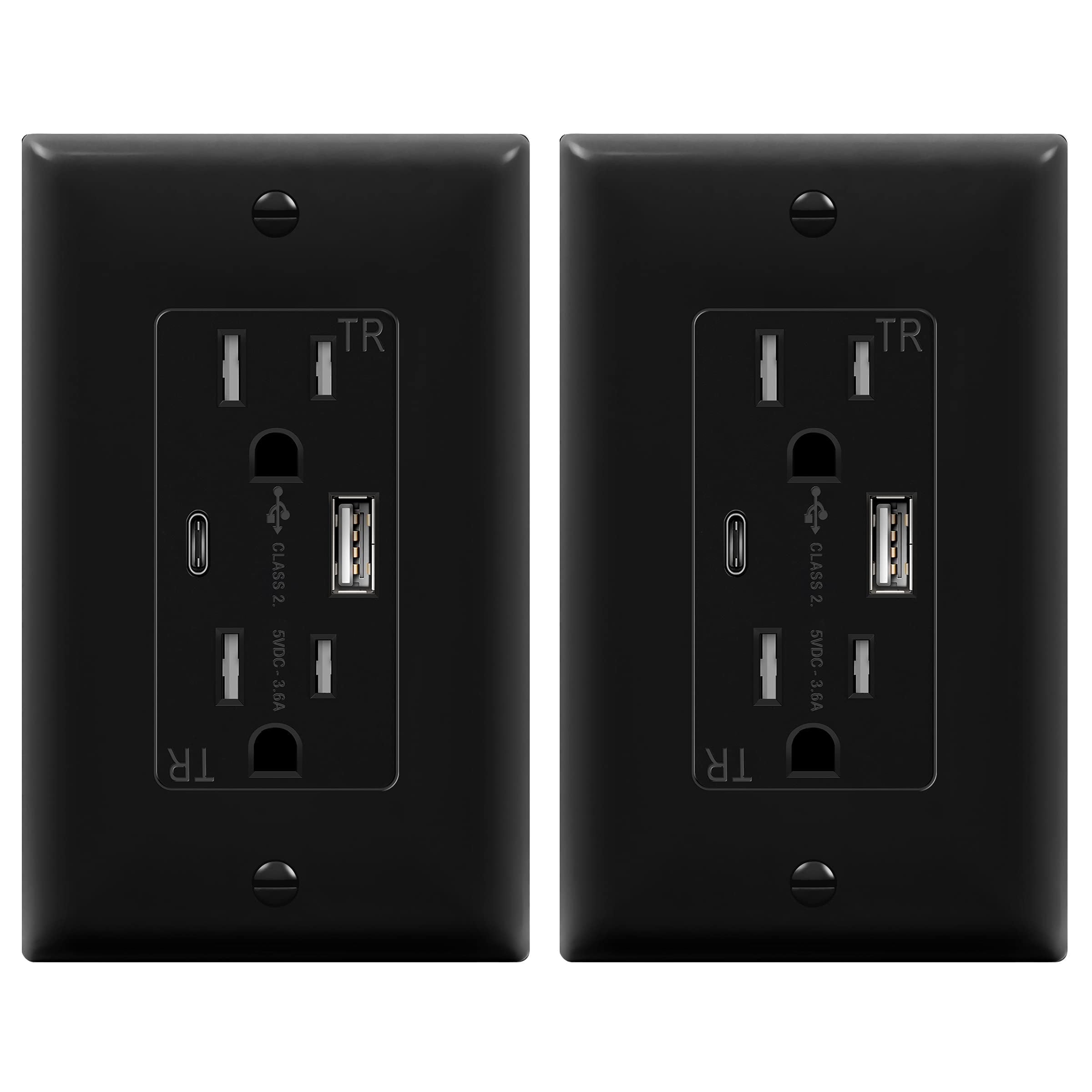 TOPGREENER USB Outlet, Type C USB Wall Charger Outlet, 15 Amp TR ...