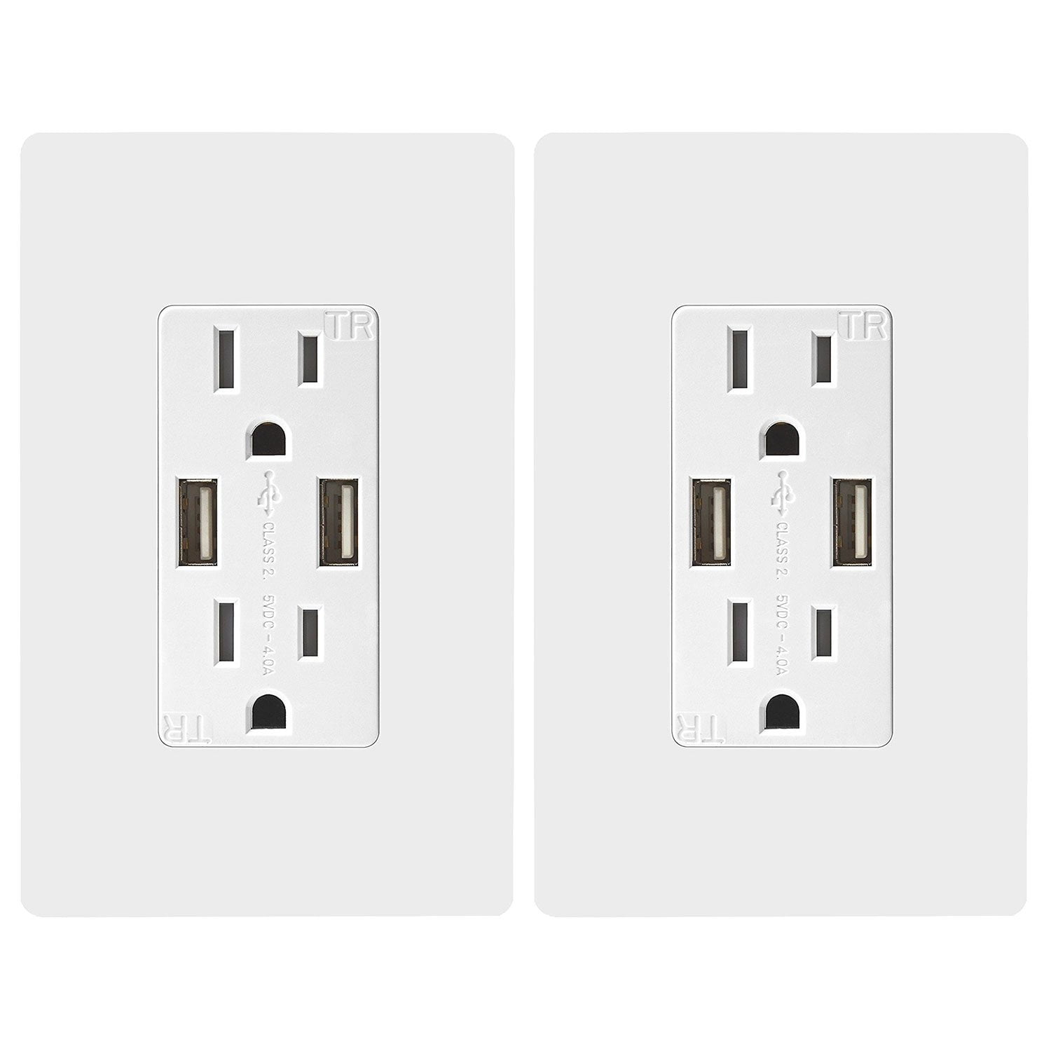 TOPGREENER USB Wall Outlet, 15A Tamper-Resistant Receptacles ...