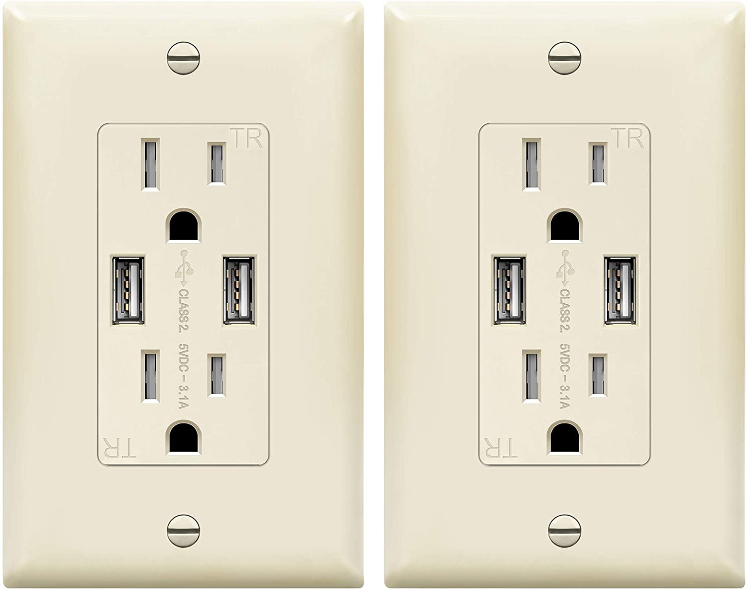 TOPGREENER USB Wall Outlet Charger, Tamper-Resistant Receptacles ...