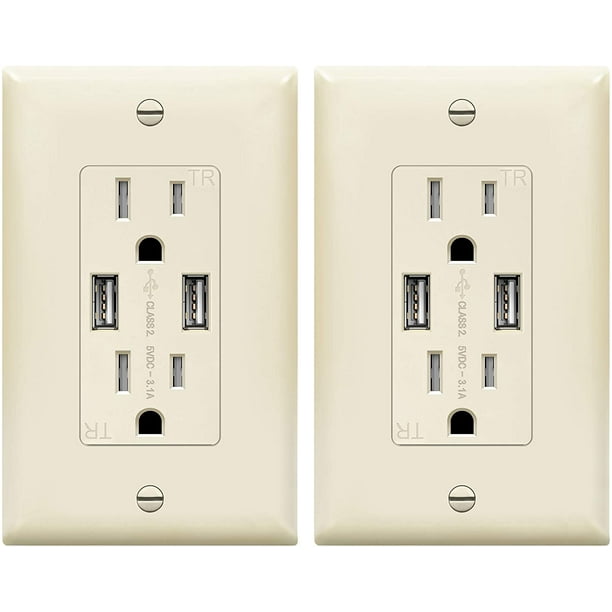 TOPGREENER USB Wall Outlet Charger, Tamper-Resistant Receptacles ...