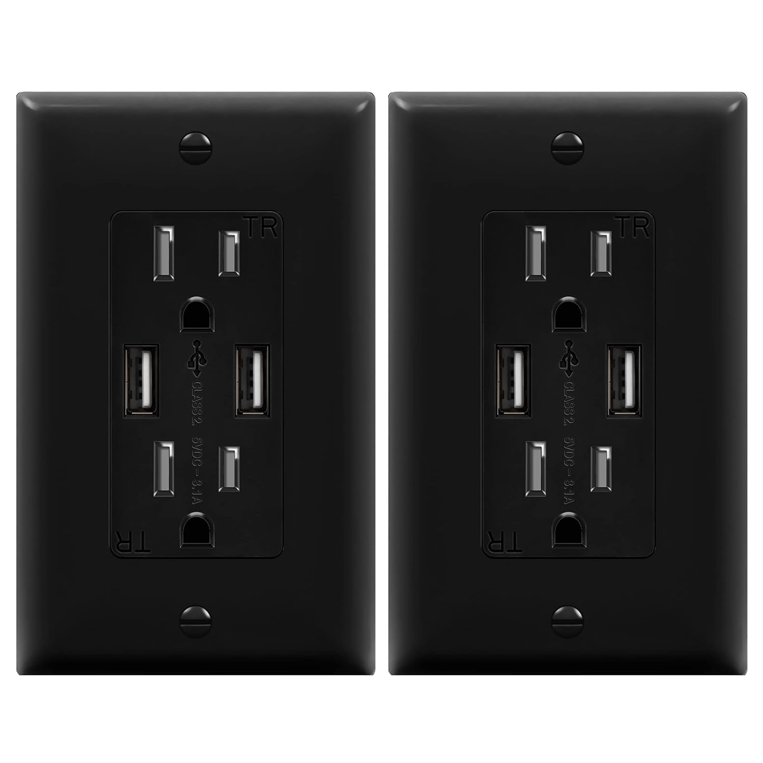 TOPGREENER USB Wall Outlet Charger, Tamper-Resistant Receptacles ...
