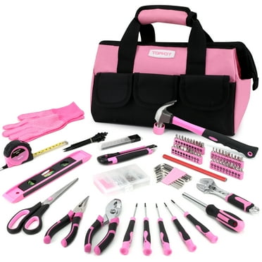 WORKPRO 106-Piece Pink Tool Kit, Portable Lady's Household Repair Set ...