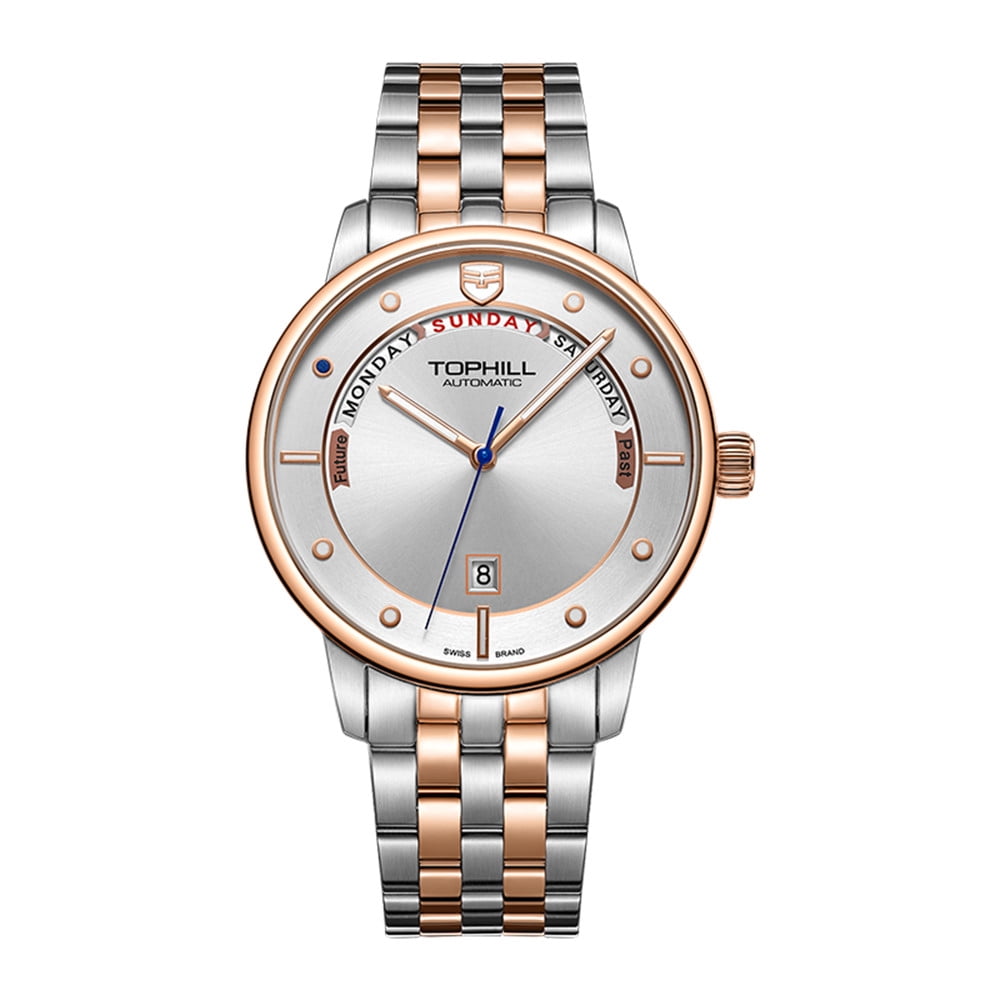 TOPHILL Men Calendar Week Vintage Japanese Analog Automatic Self ...