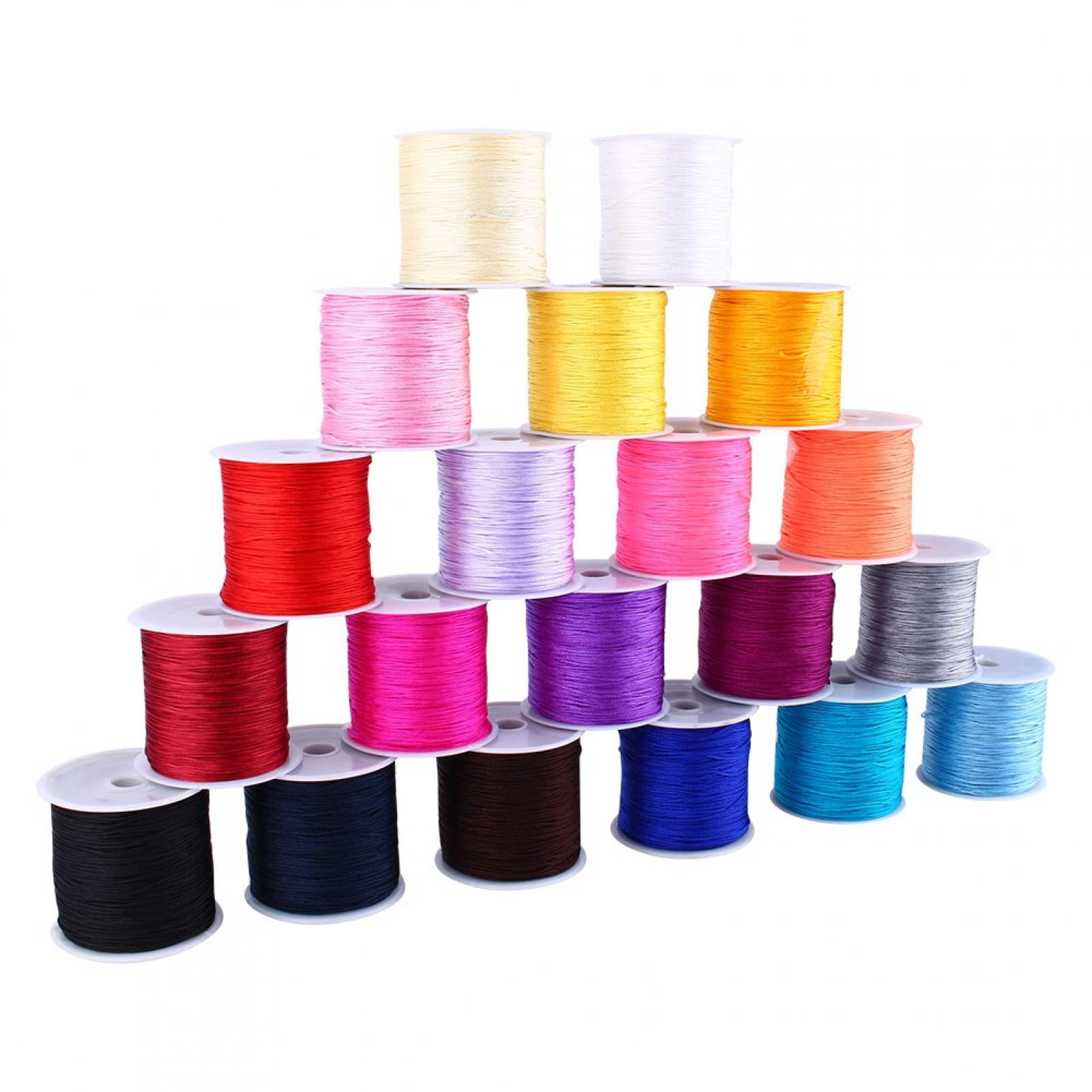 TOPINCN 100M x 0.8mm Nylon Chinese Knot Cord Rattail Macrame Shamballa ...