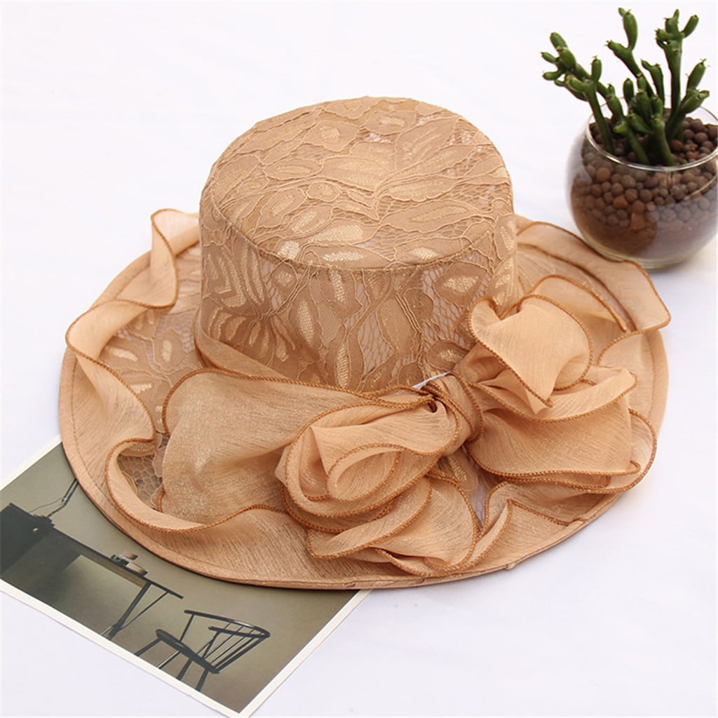 TOPMU Lightweight Hats for Women's Fancy Summer Ladies Wedding Wide ...