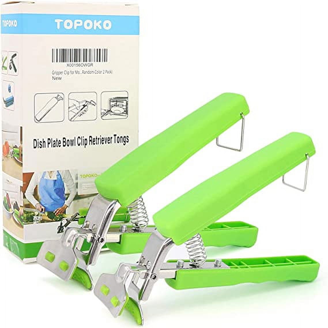 TOPOKO Stainless Steel Retriever Tongs / Gripper Clip for Hot and Cold ...
