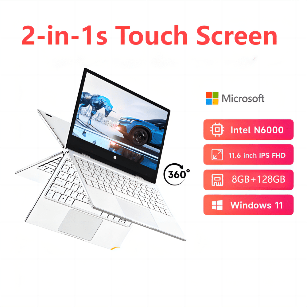 TOPOSH 11.6"1920*1080P 2-in-1s Touch Screen Mini Laptop,Intel N6000,4 ...