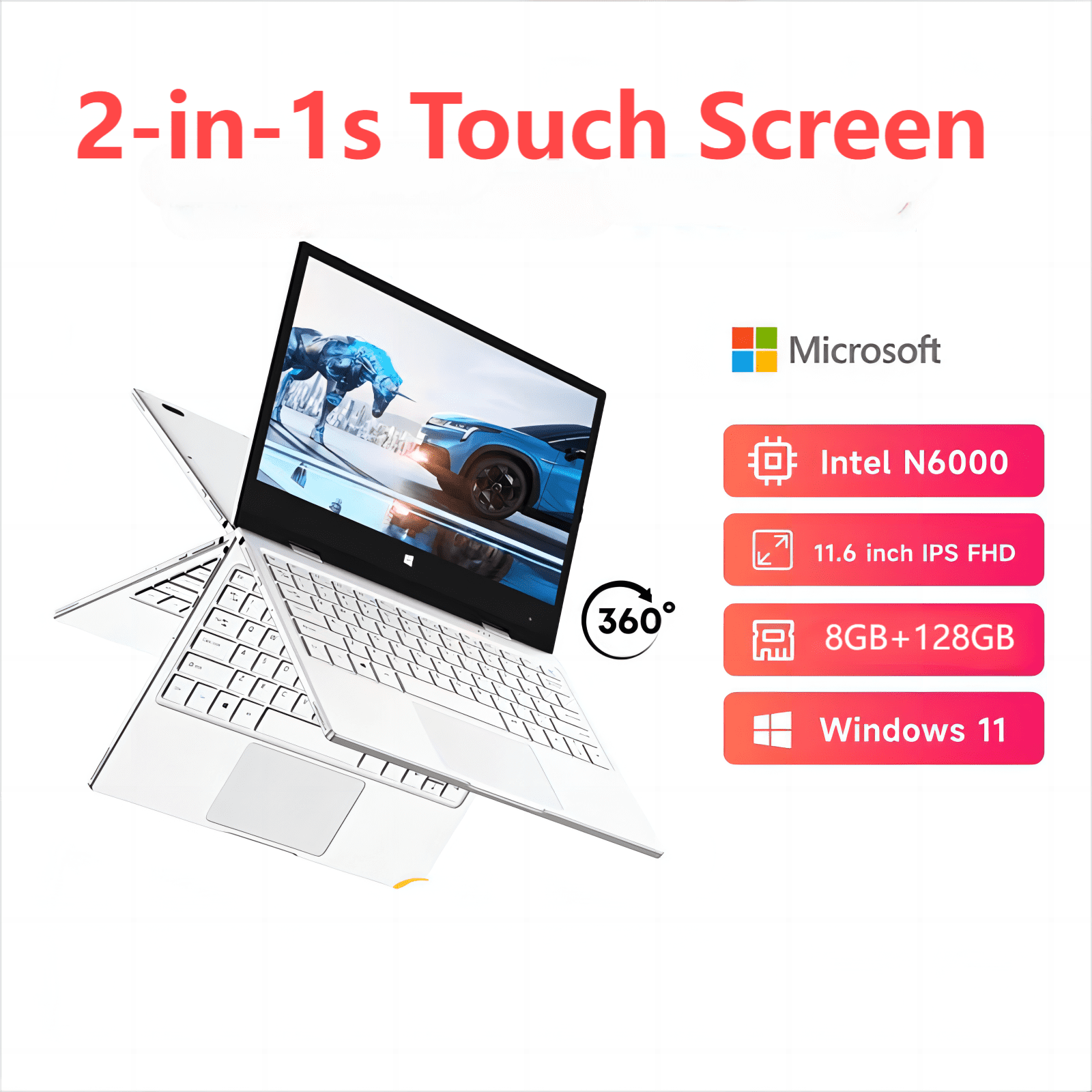 TOPOSH 11.6"1920*1080P 2-in-1s Touch Screen Mini Laptop,Intel N6000,4 ...