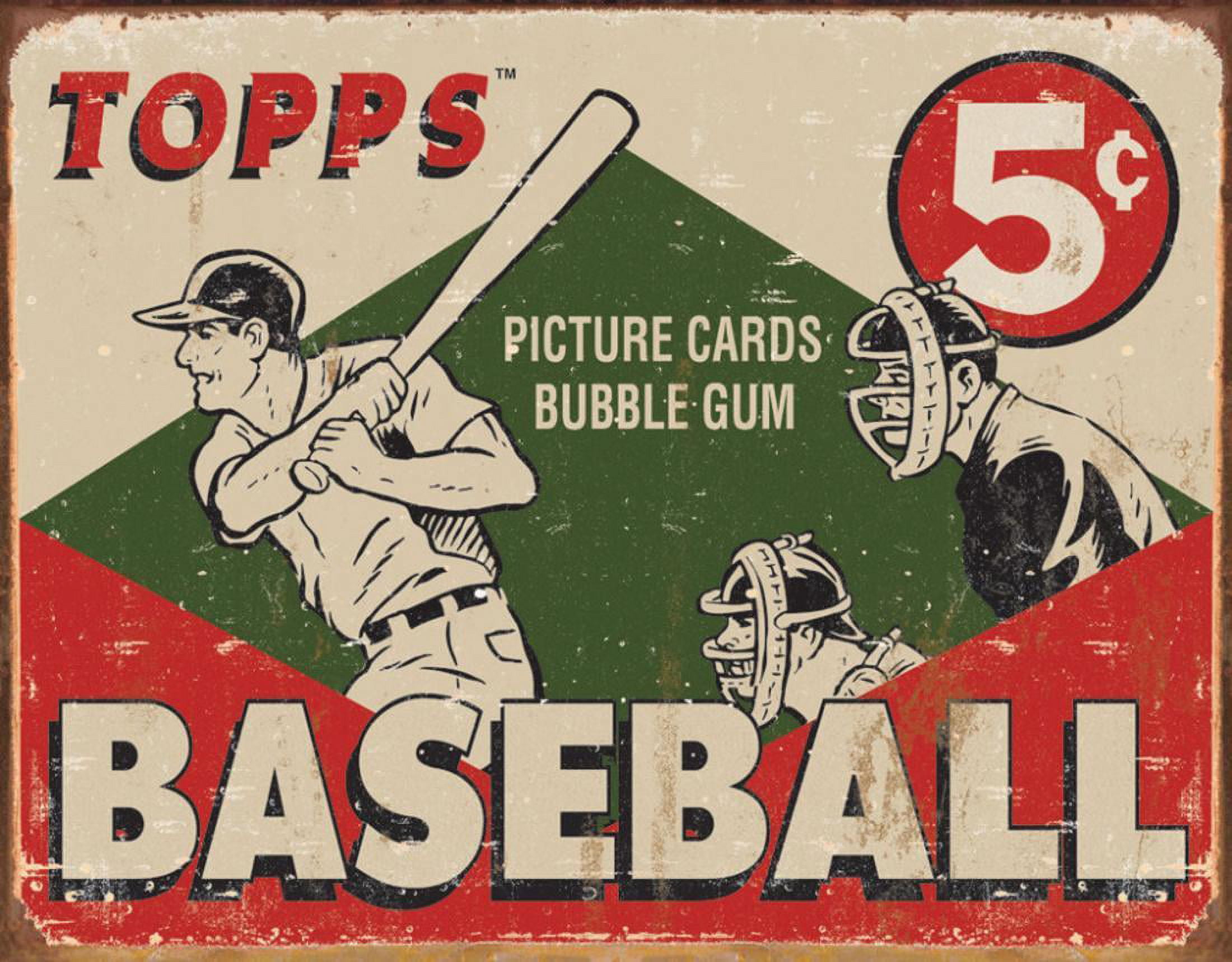 TOPPS - 1955 Baseball Box Tin Sign - 16x12 - Walmart.com