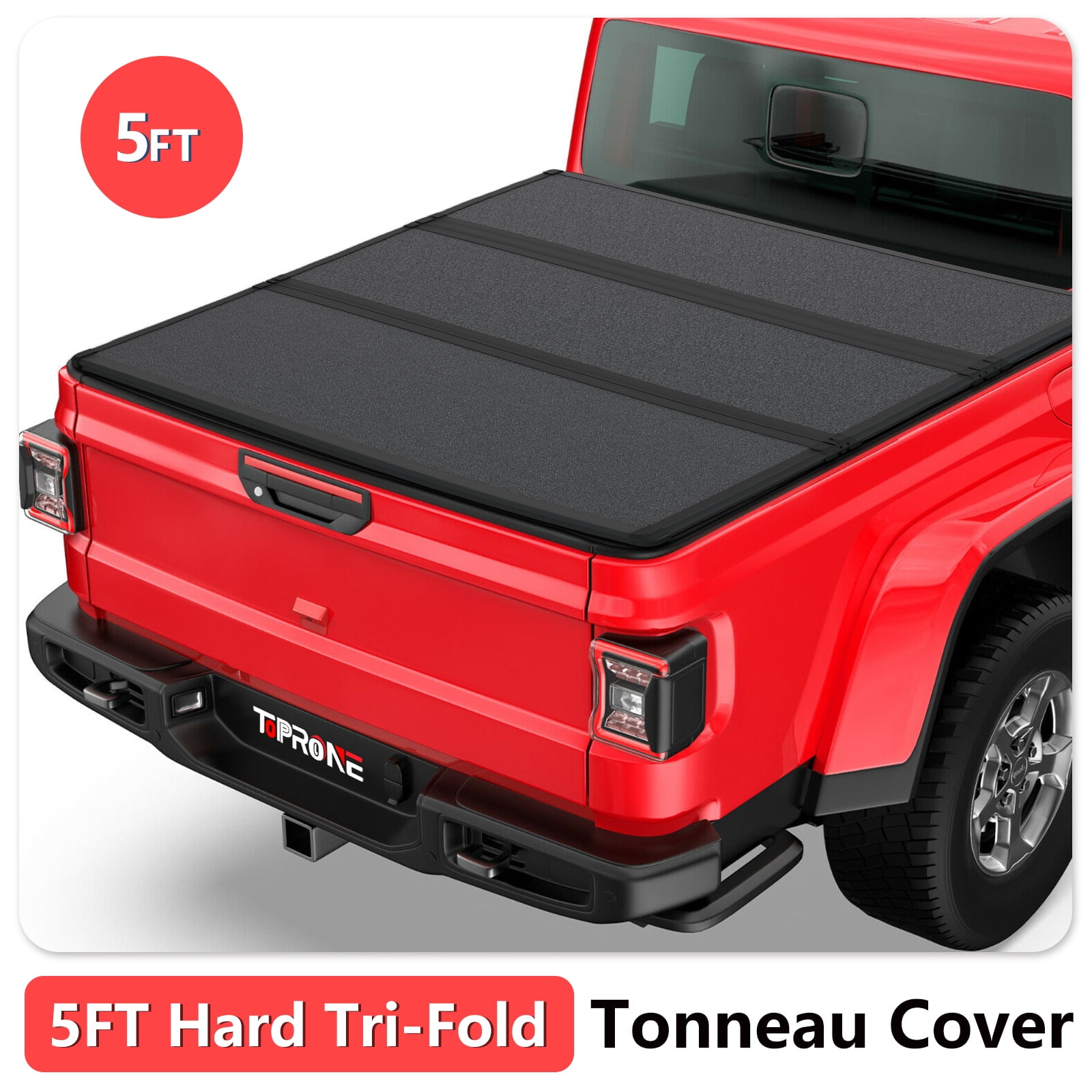 TOPRONE Hard Tri-Fold Tonneau Cover Fits 2020-2024 Ford Gladiator JT ...