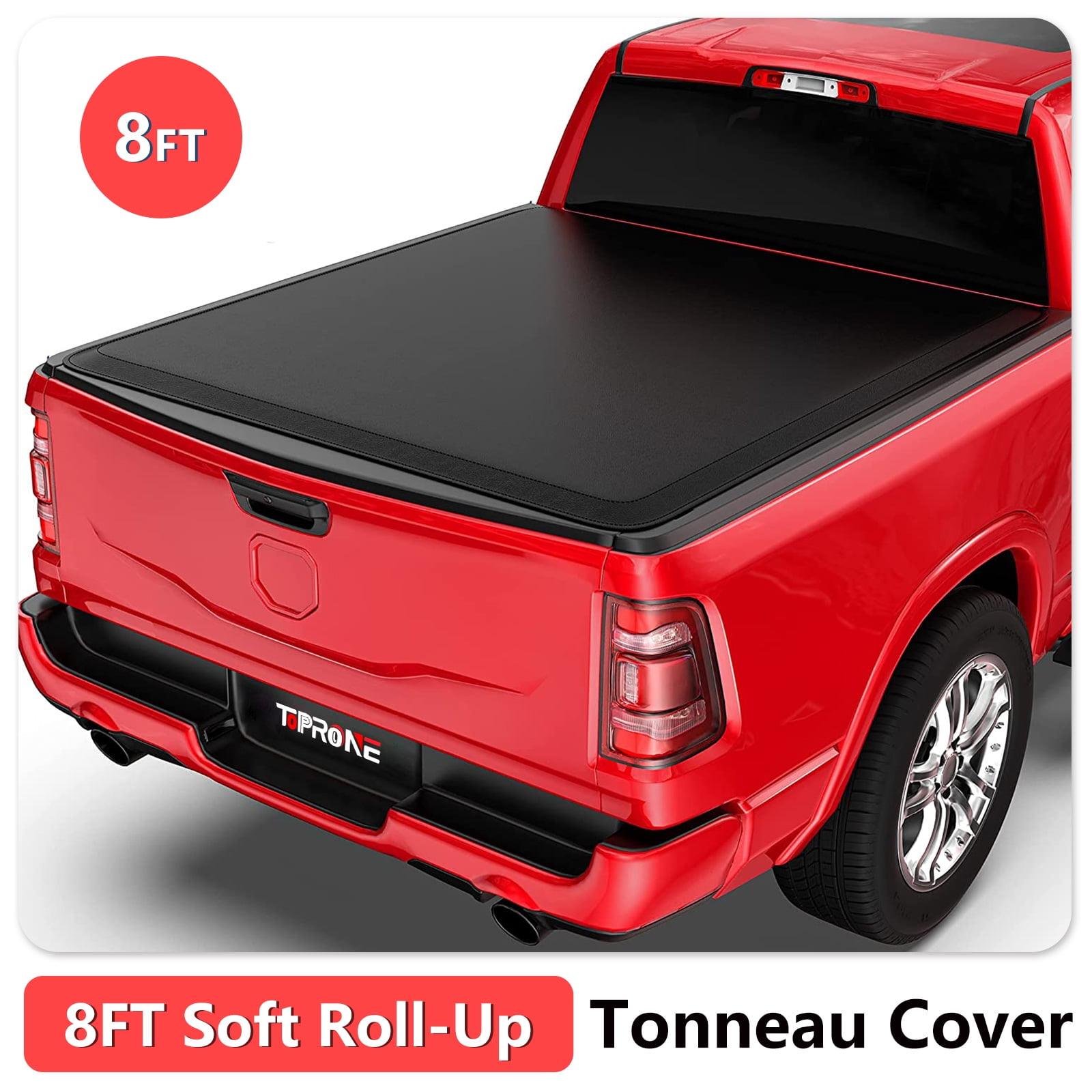 TOPRONE Soft Roll Up Tonneau Cover Fits 2002-2018 Ram 1500; 2003-2022 ...