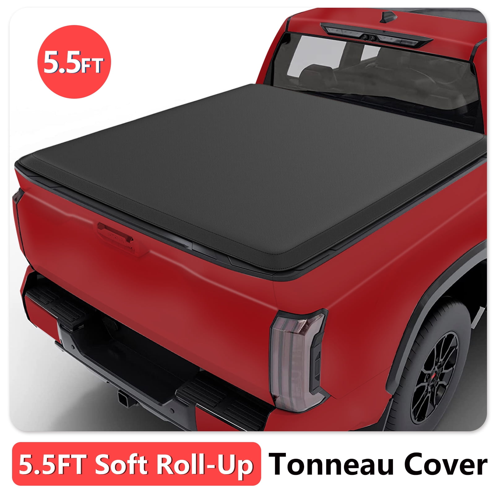 TOPRONE Soft Roll Up Tonneau Cover Fits 2022 2023 2024 Tundra with 5 ...