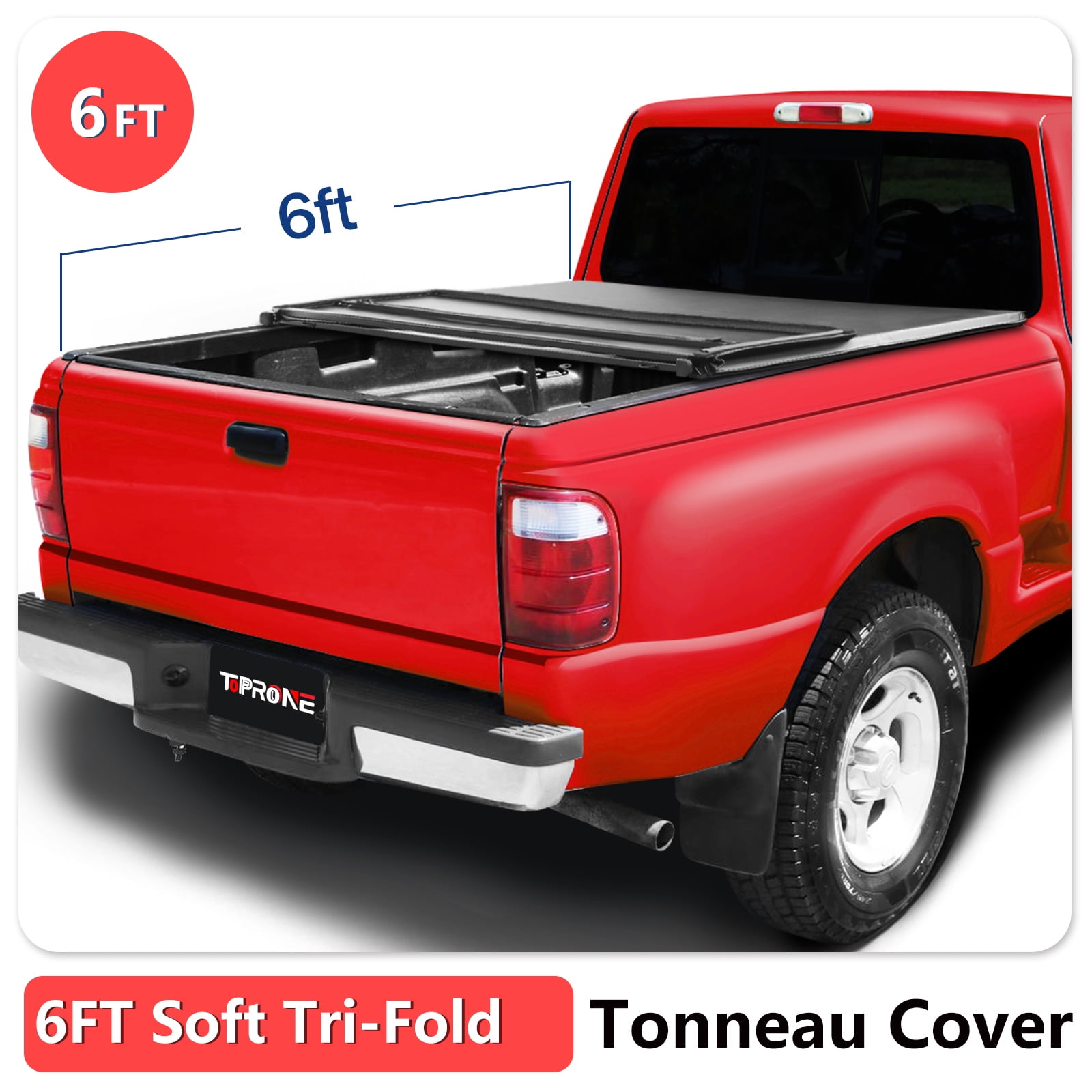 TOPRONE Soft Tri-Fold Tonneau Cover Fits 1993-2004 Ranger with ...