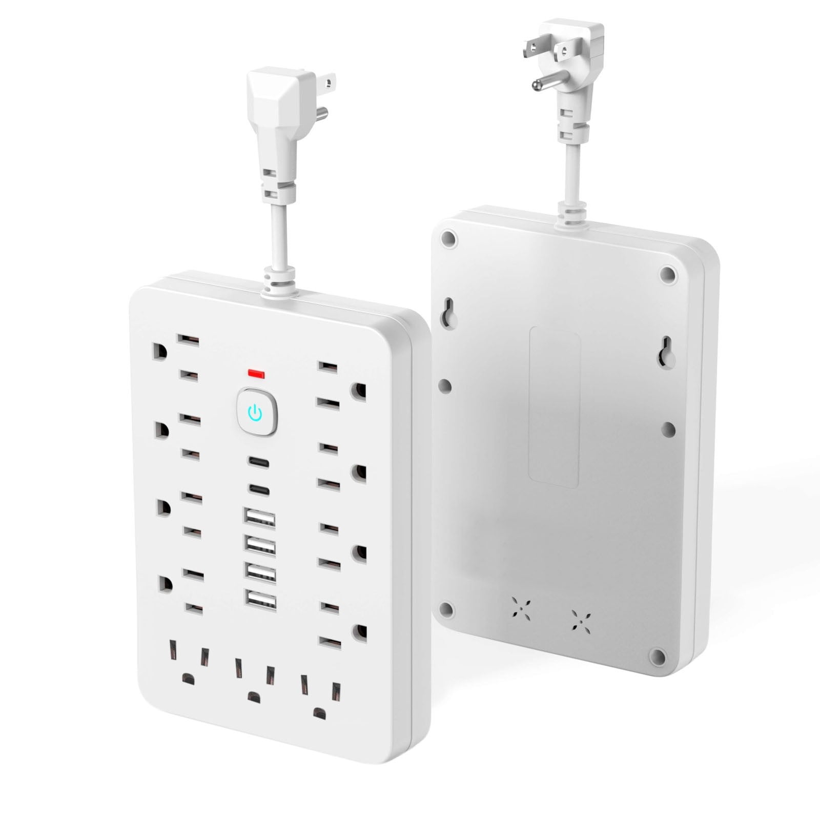 TOPRenddon 14-in-1 Power Strip with Surge Protector | 8 Outlets + 6 USB ...