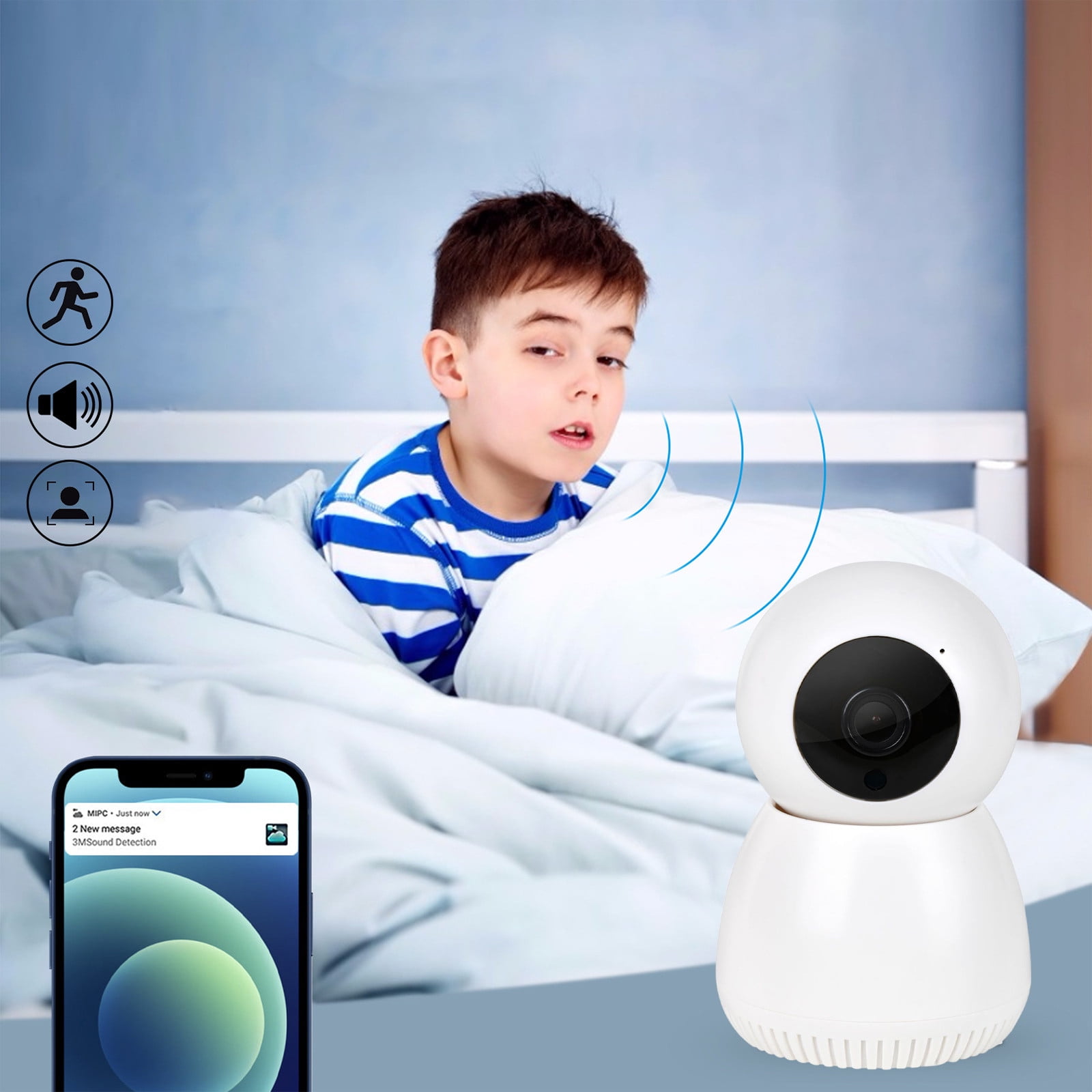 TOPRenddon 2.4GHz WiFi Smart Camera with 360-Degree Panoramic View ...