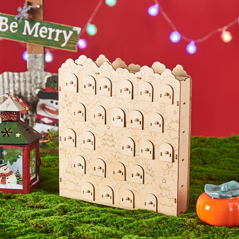 TOPRenddon 2024 Christmas LED Wooden Advent Calendar with 24 Drawers ...