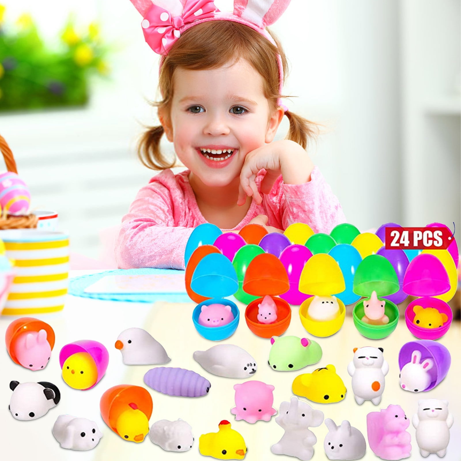 TOPRenddon 24 Pack Prefilled Easter Eggs with Squeeze Toys Inside ...