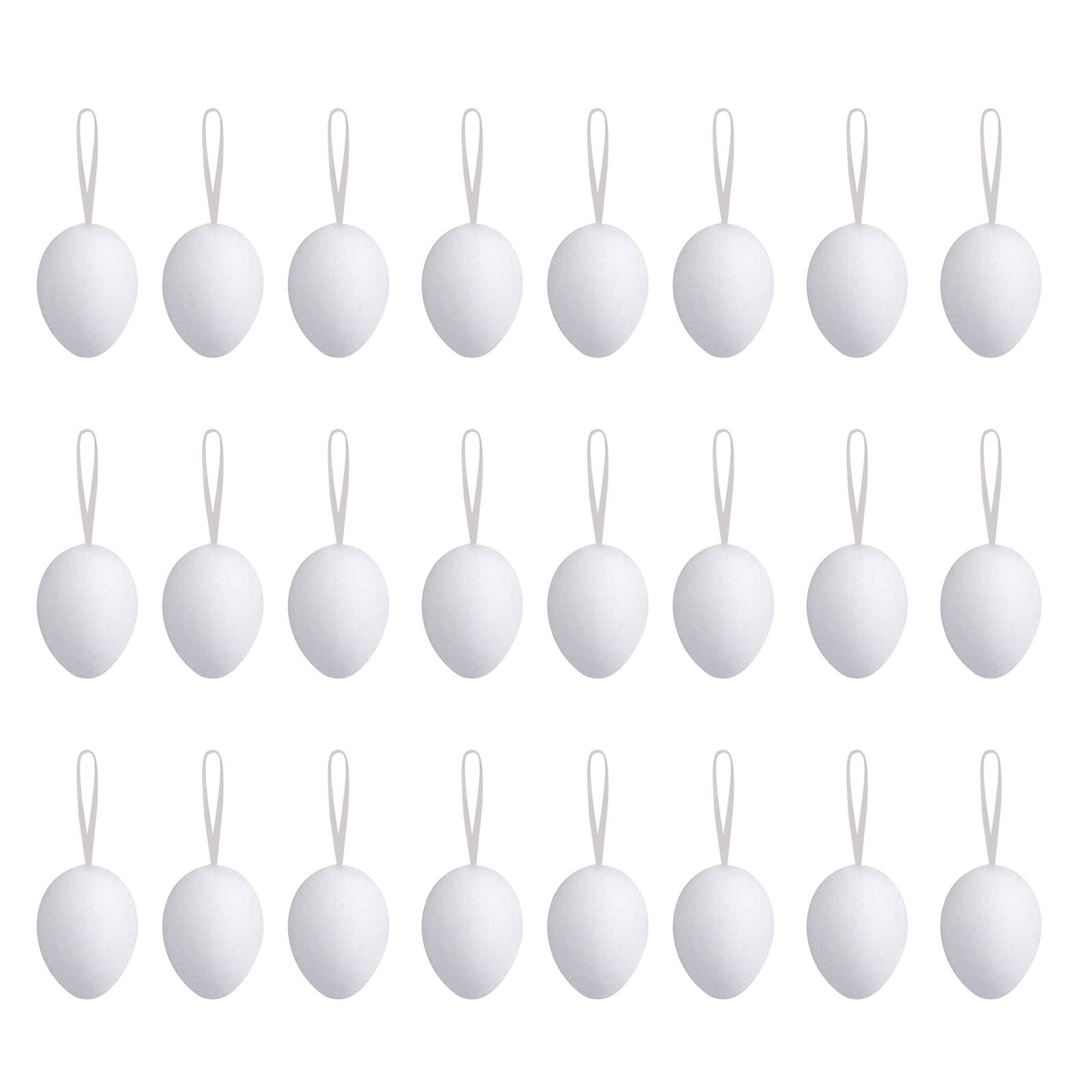 TOPRenddon 24 Pcs 2.36" Easter Unpainted White Eggs Wooden Decorating ...