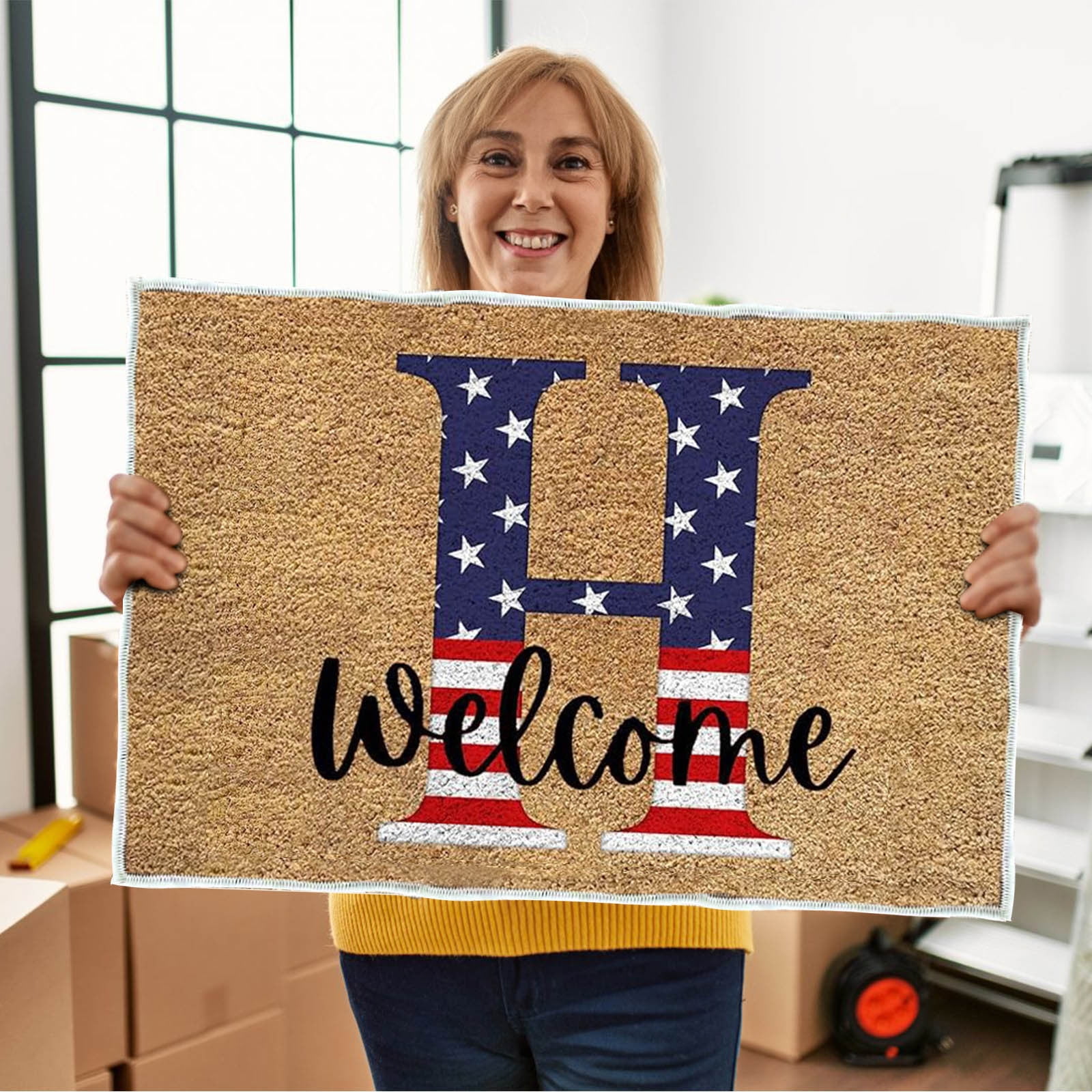 TOPRenddon 24x16 Inch Patriotic All-Weather Doormat - Non-Slip July 4th ...