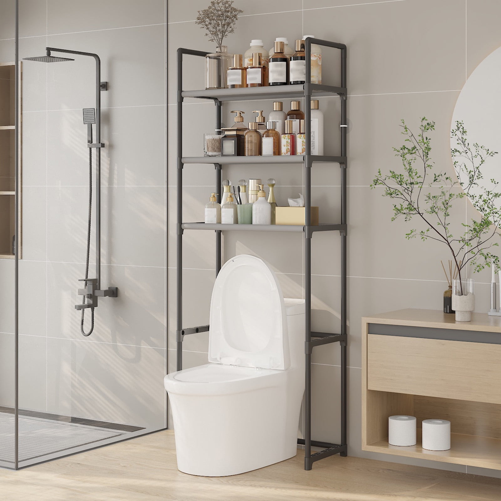 TOPRenddon 3-Tier Over The Toilet Storage Shelf – Space-Saving Bathroom ...