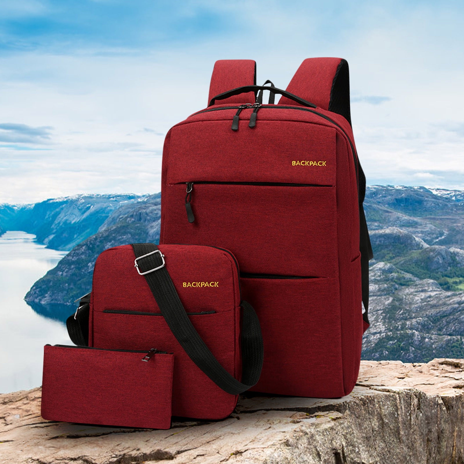 TOPRenddon 3 pieces Backpack Set, Laptop Backpack for Man/Women 17-Inch ...