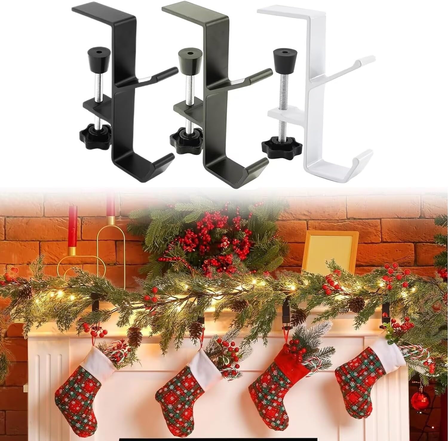 TOPRenddon 3pcs Desk Hooks, Under Shelf Table Storage Hooks Clip-On ...