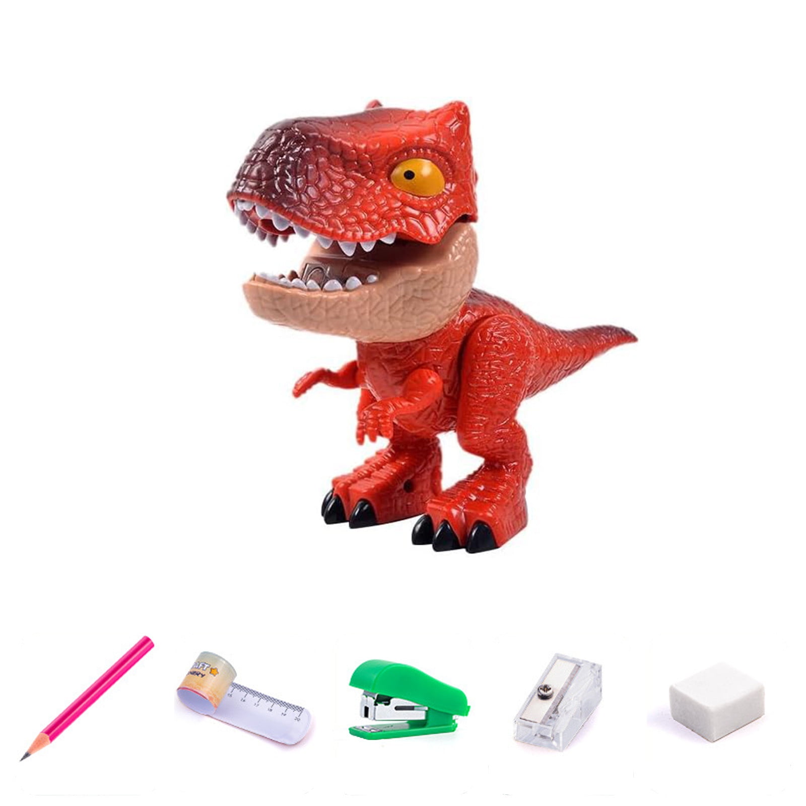 TOPRenddon 5 in 1 Dinosaur Stationery Set, 5 in 1 Dinosaur Model Pencil ...