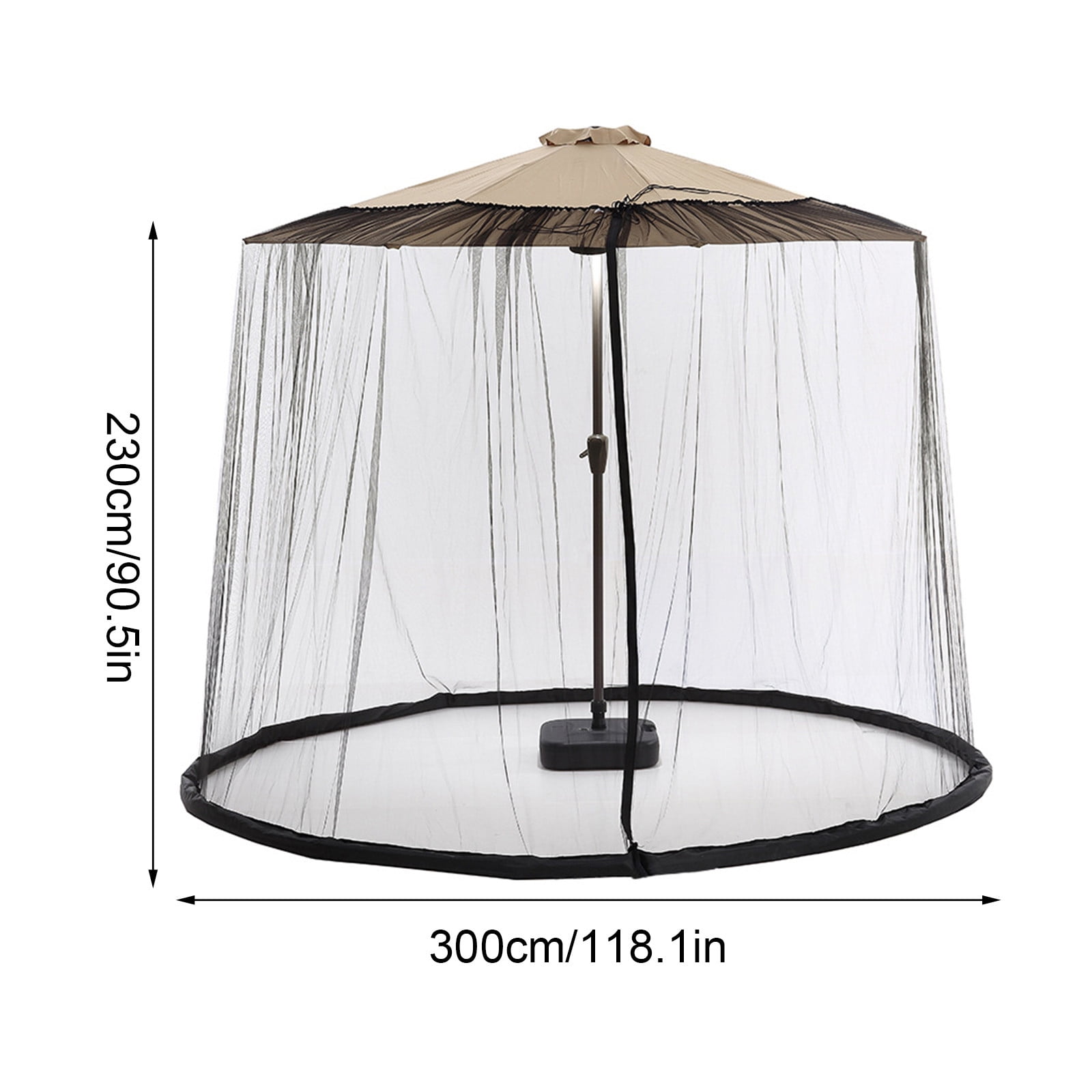 TOPRenddon 7-10ft Black Patio Umbrella Mosquito Nets, Polyester Mesh ...