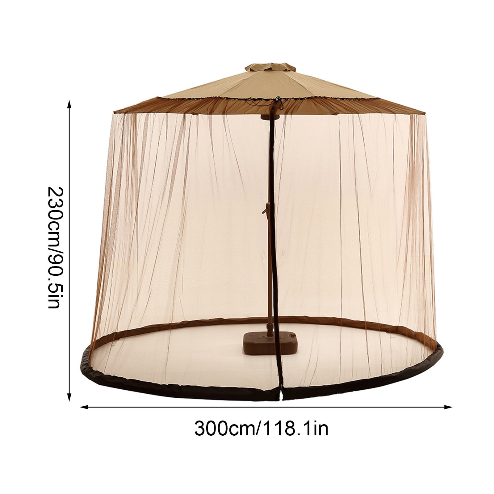 TOPRenddon 7-10ft Black Patio Umbrella Mosquito Nets, Polyester Mesh ...