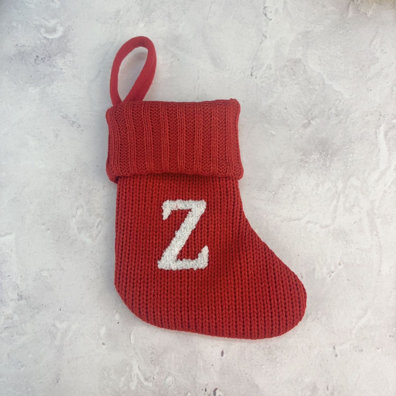 TOPRenddon 7 Inch Mini Monogram Stocking Red Christmas Initial Letter ...
