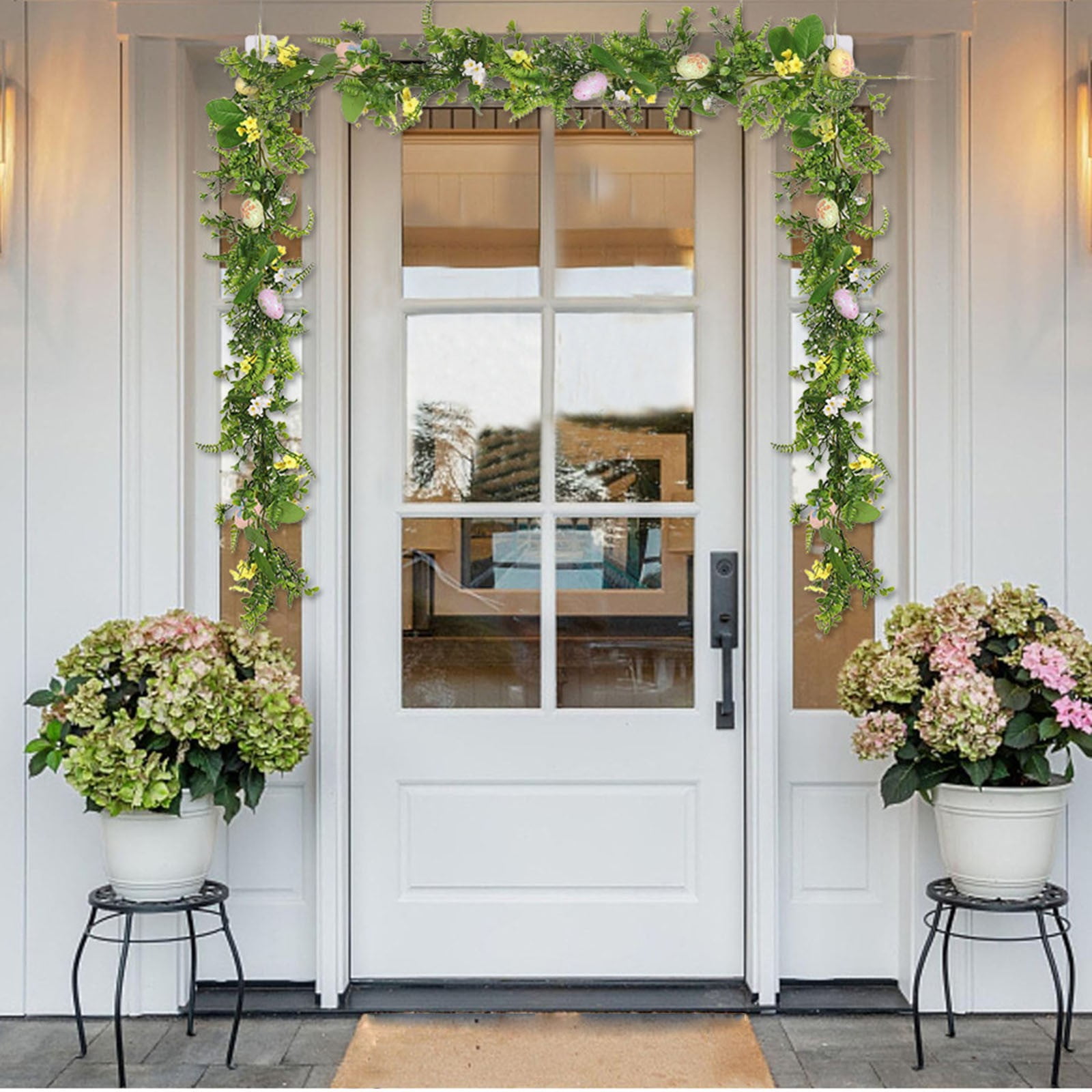 TOPRenddon Artificial Easter Egg and Artificial Flower Garland Hanging ...