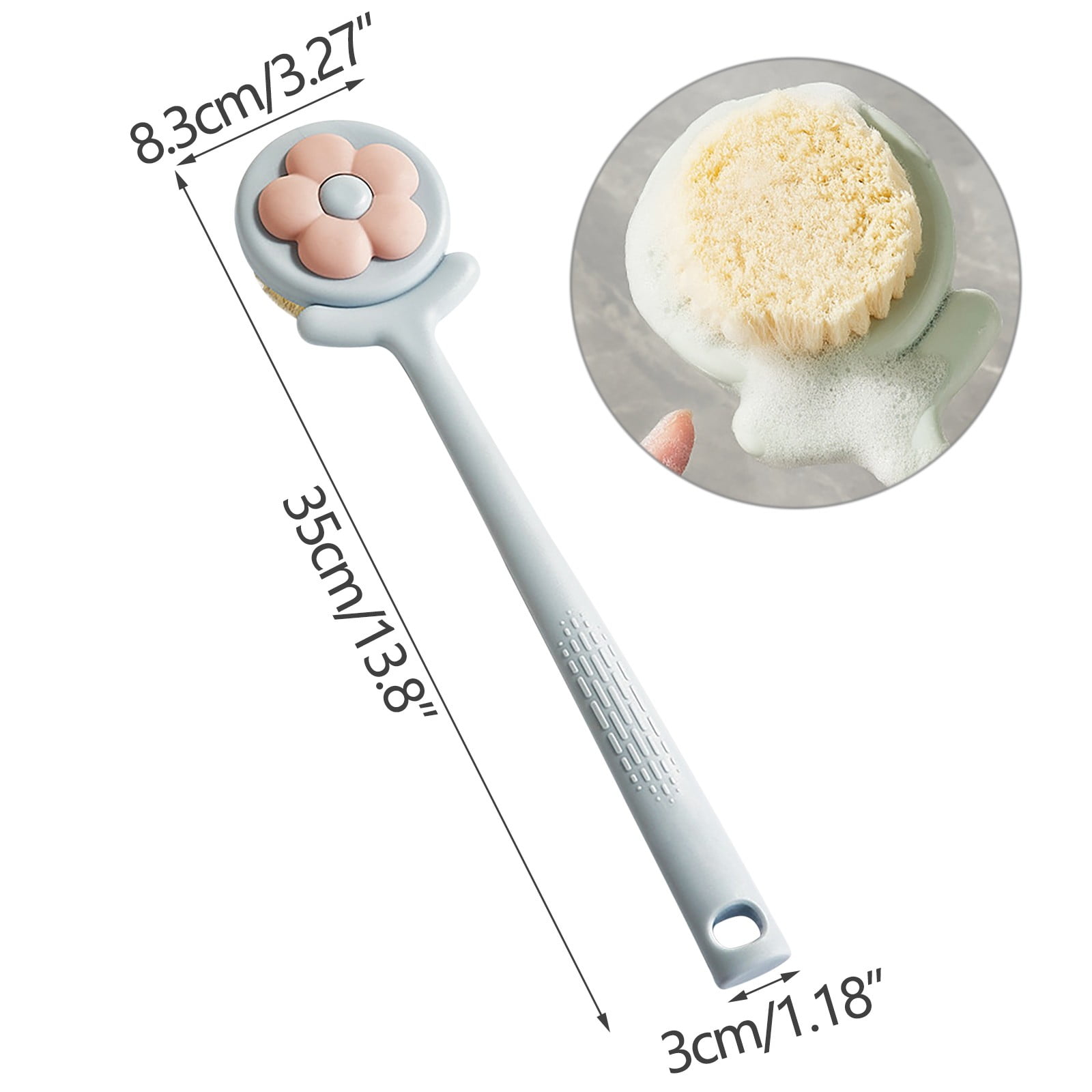 TOPRenddon Back Scrub Brush for Shower,Double-Sided Extra Long Handle ...