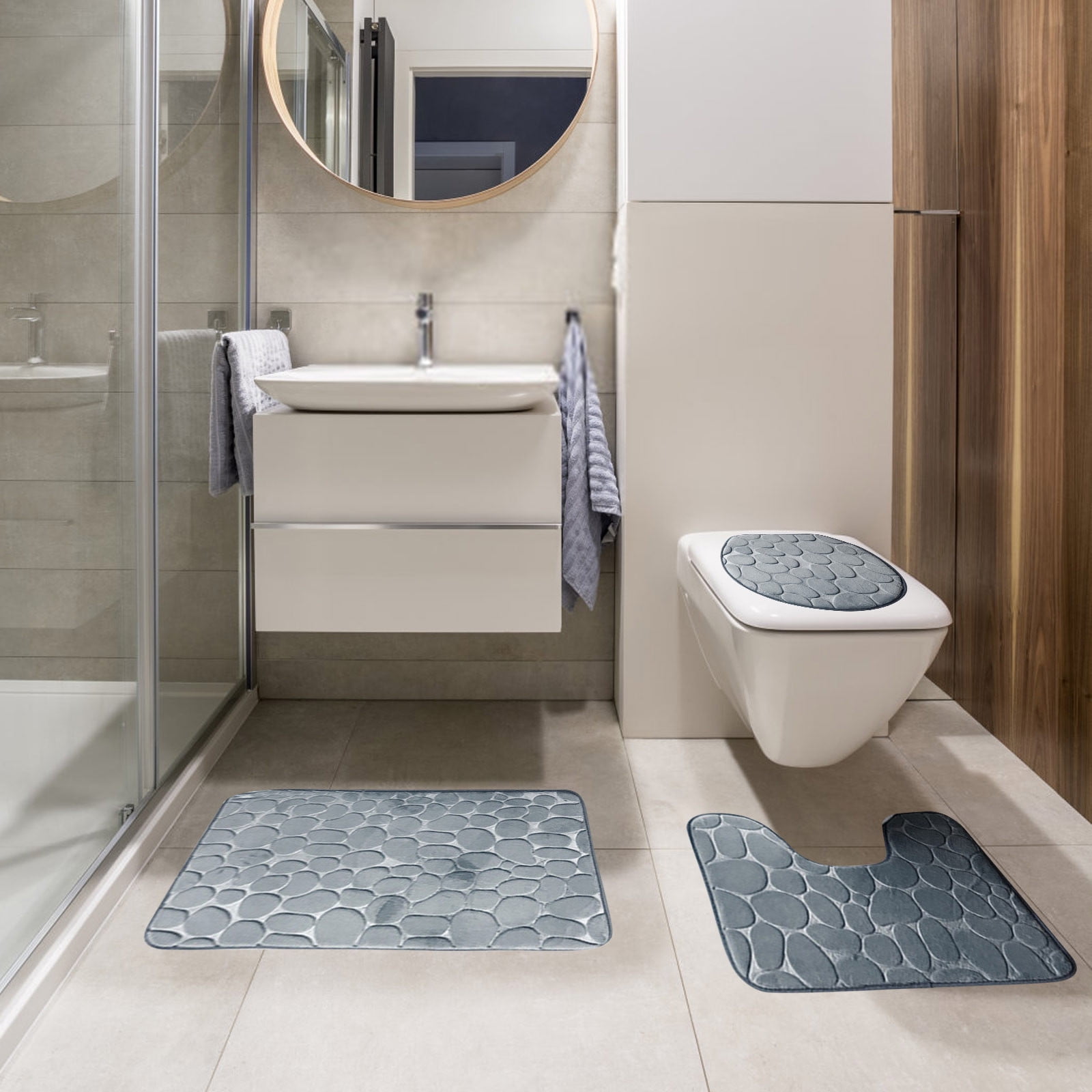 TOPRenddon Bathroom Rugs Sets 3 Piece，Bath Mats For Bathroom - Bathroom ...