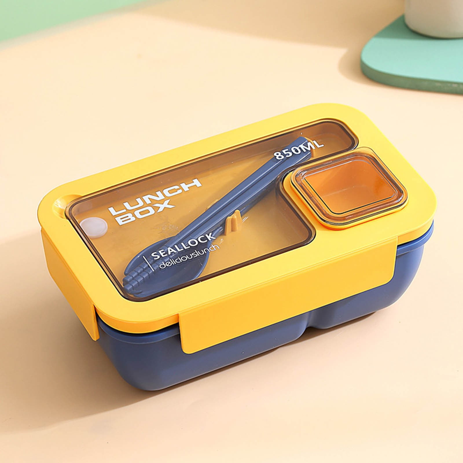 TOPRenddon Bento Box Adult Lunch Box,Portable Plastic Partition ...