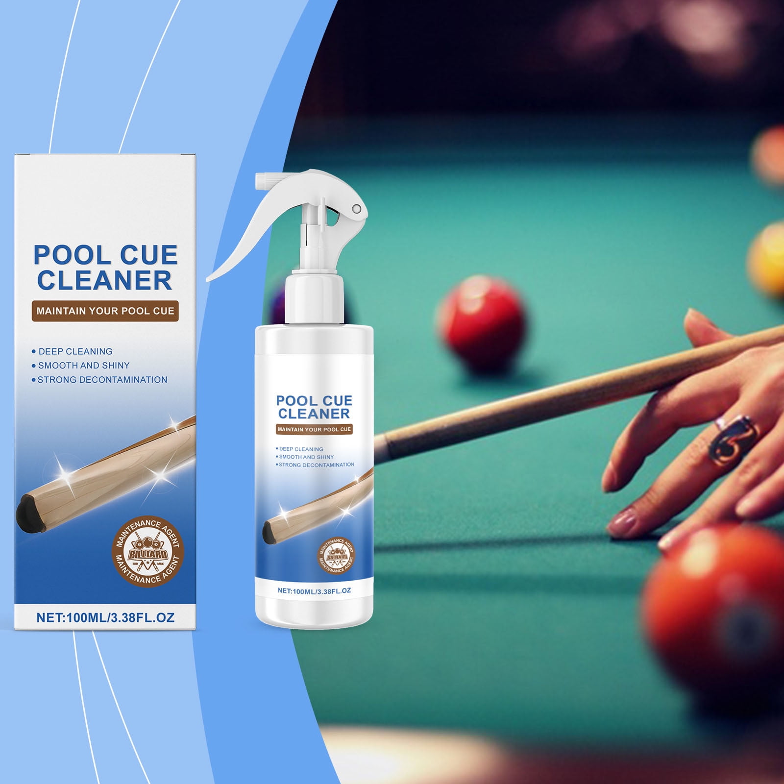 TOPRenddon Billiards Cue Cleaner, Billiards Cue Shaft Trreatment, 100ml ...