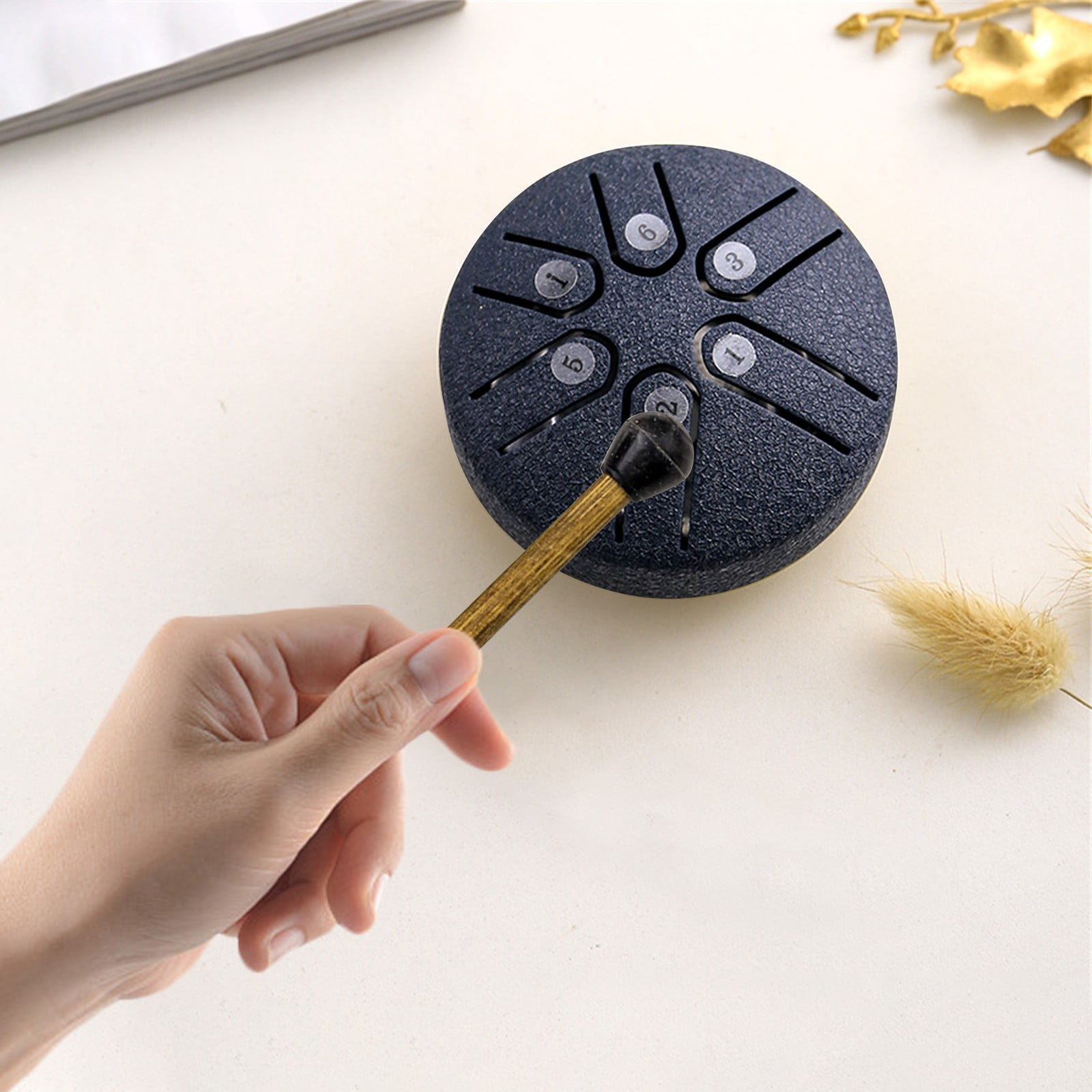 TOPRenddon Buddha Stones Mini Steel Tongue Drum 3 Inch 6 Notes Steel ...